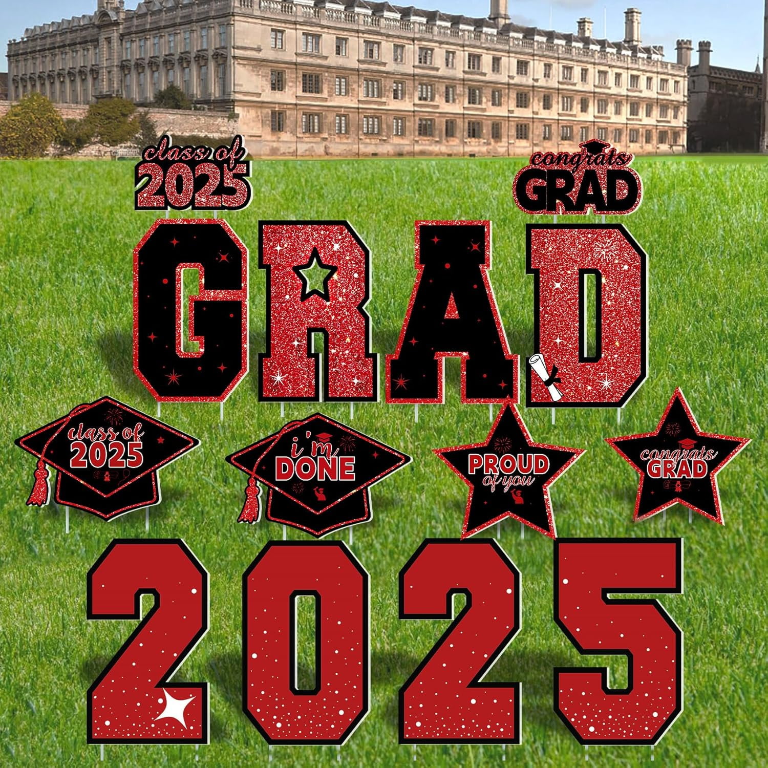 WovenWink 14PCS Graduation Yard Signs Class of 2025, Graduation ...