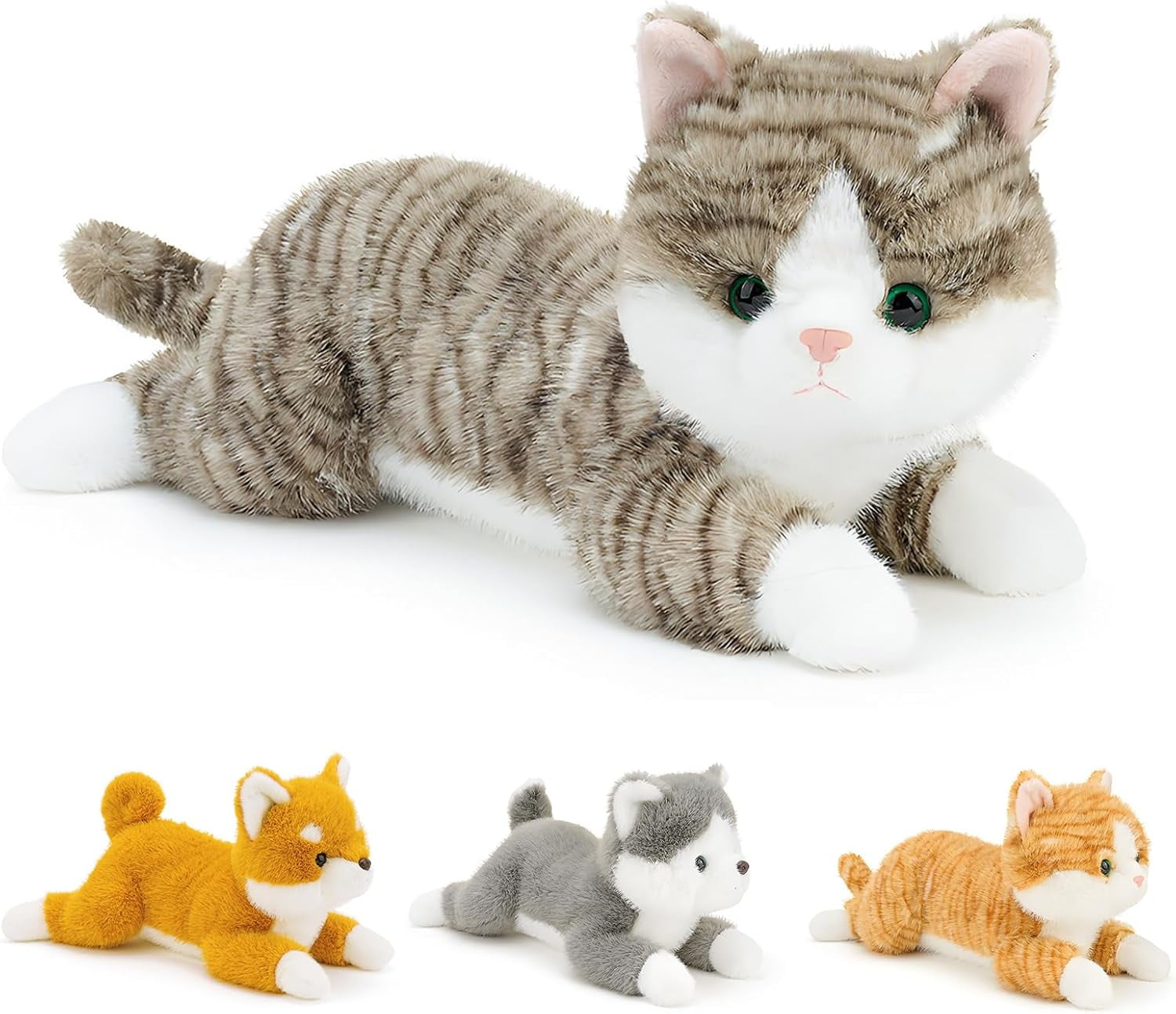 WovenWink 19 inch 3 lbs Cat Weighted Stuffed Animals, Realistic ...