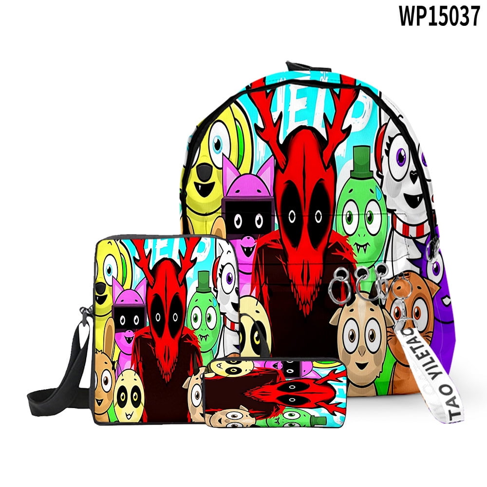 WovenWink 3PC Sprunki Backpacks Sprunky Crossbody Bags Sprunky PenciI ...