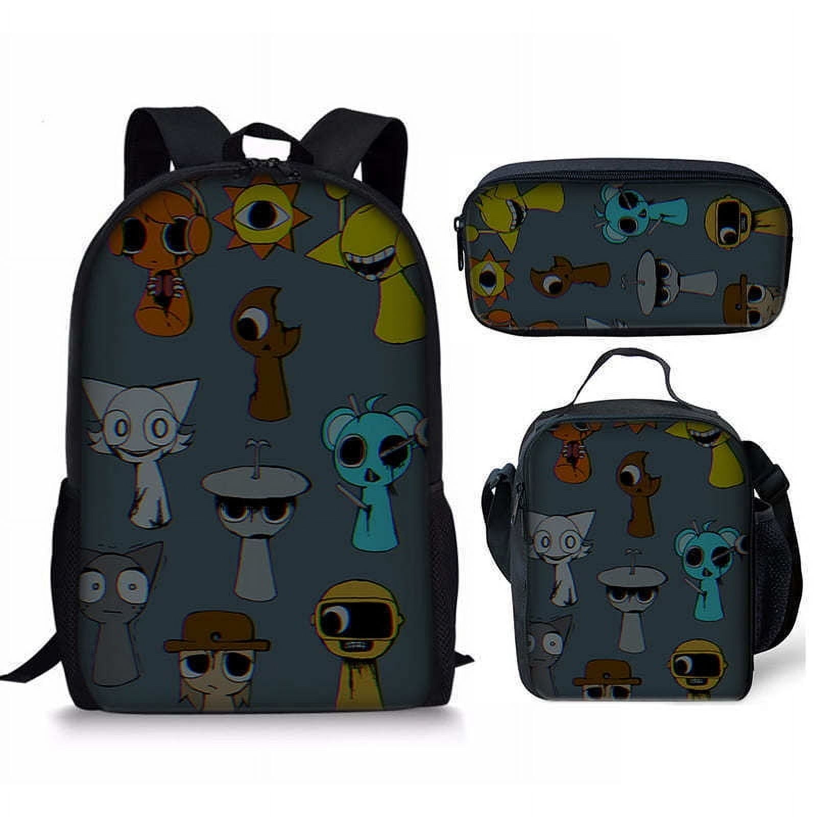 WovenWink 3PC Sprunki School Backpacks Sprunky PenciI Bag Lunch Pack ...