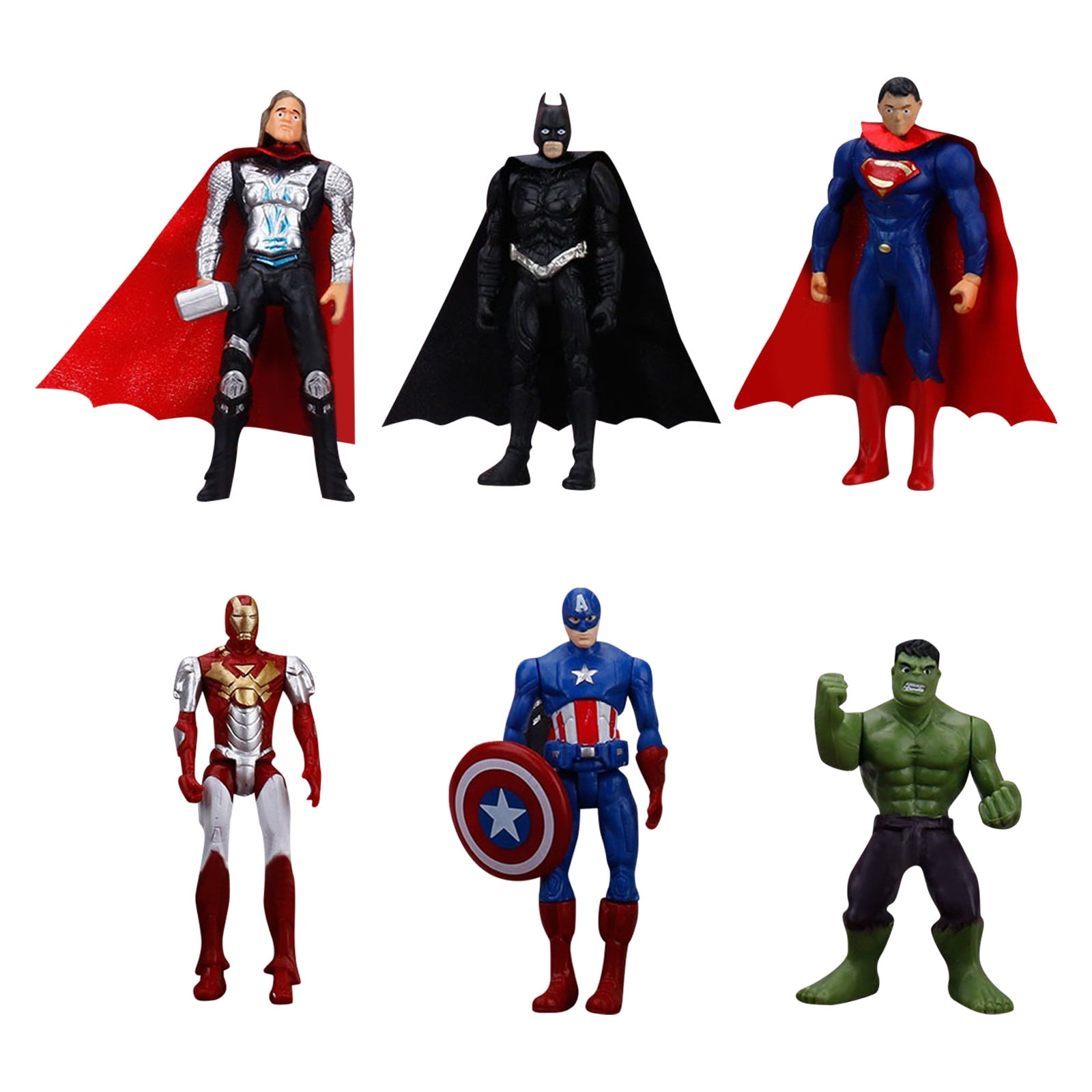 WovenWink 6 Pieces Superhero Action Figures Set, 3.93" Superhero Toys ...