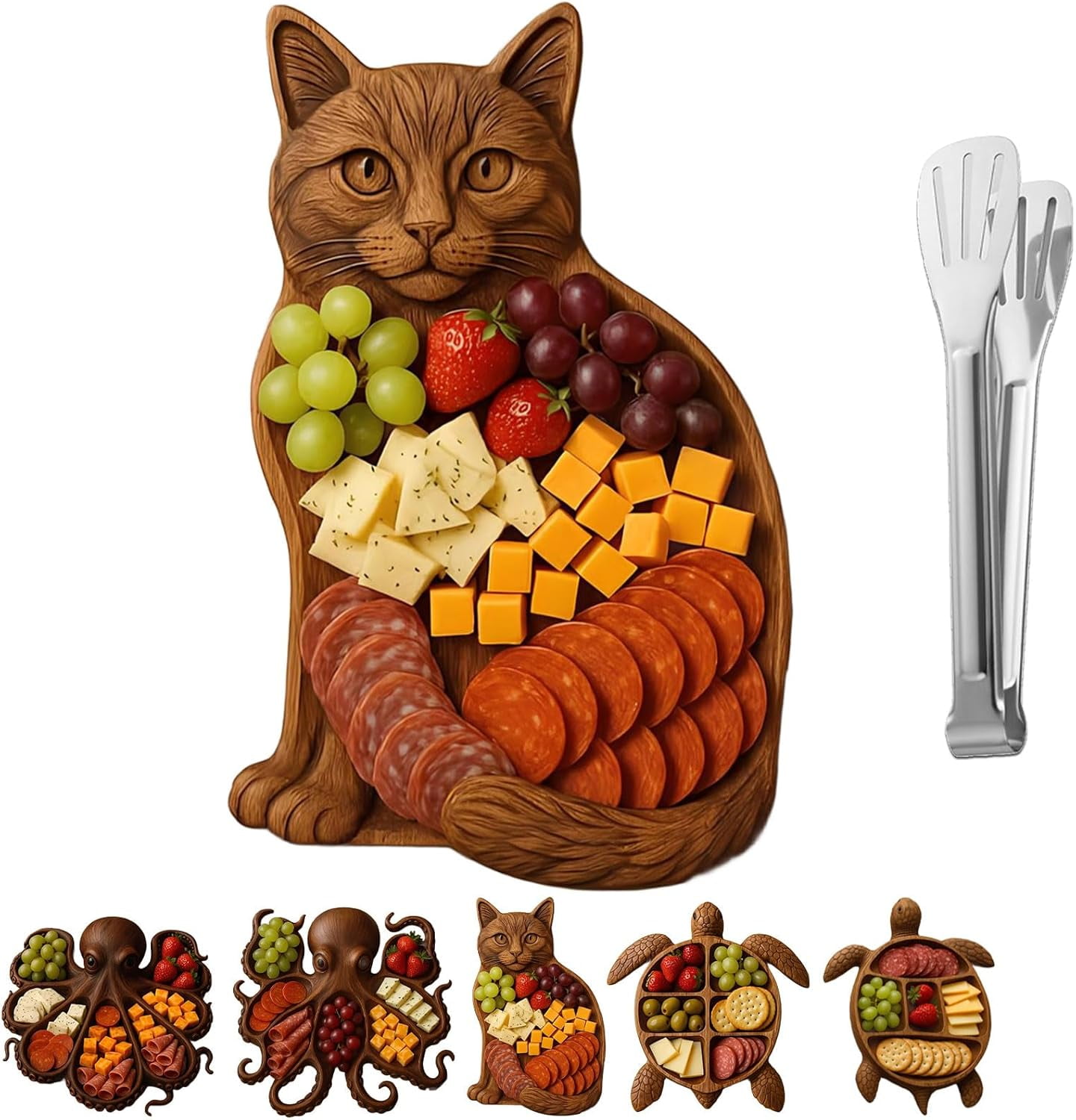 WovenWink Funny Animal Charcuterie Platters, 8" Octopus Charcuterie Platter, Ocean Themed Large ...