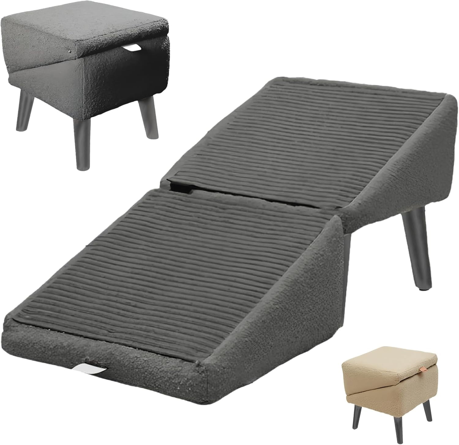 WovenWink Split Ottoman Dog Ramp Pet Ramp, Foldable Cat Non-Slip Dog ...