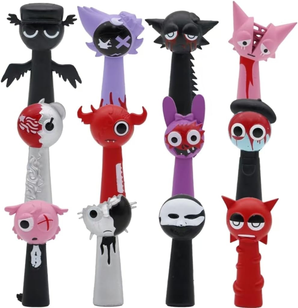 WovenWink Sprunki Figures, 12PCS Sprunky Cartoon Figures PVC Colorful ...