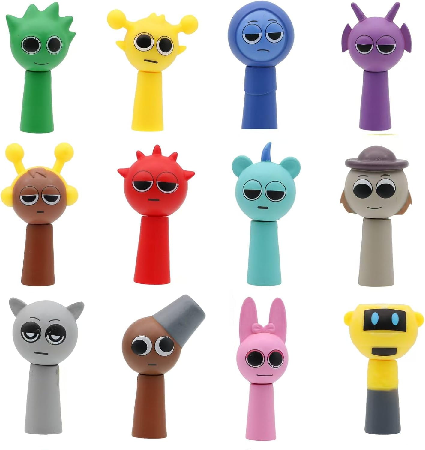WovenWink Sprunki Figures, 12PCS Sprunky Cartoon Figures PVC Colorful ...