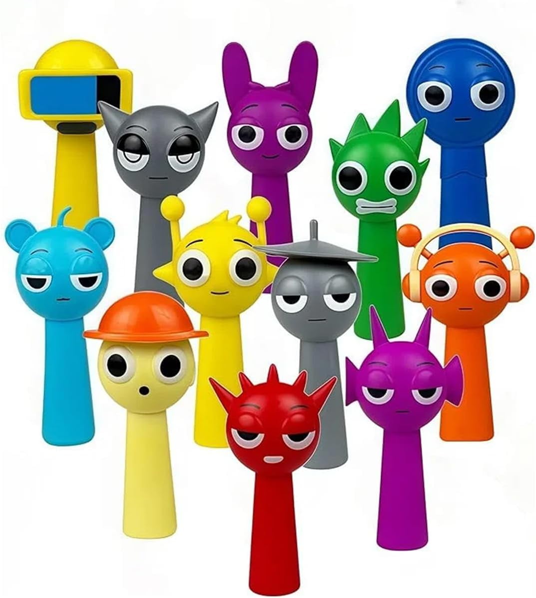 WovenWink Sprunki Figures Ornaments Set, 12Pcs Colourful Cartoon ...