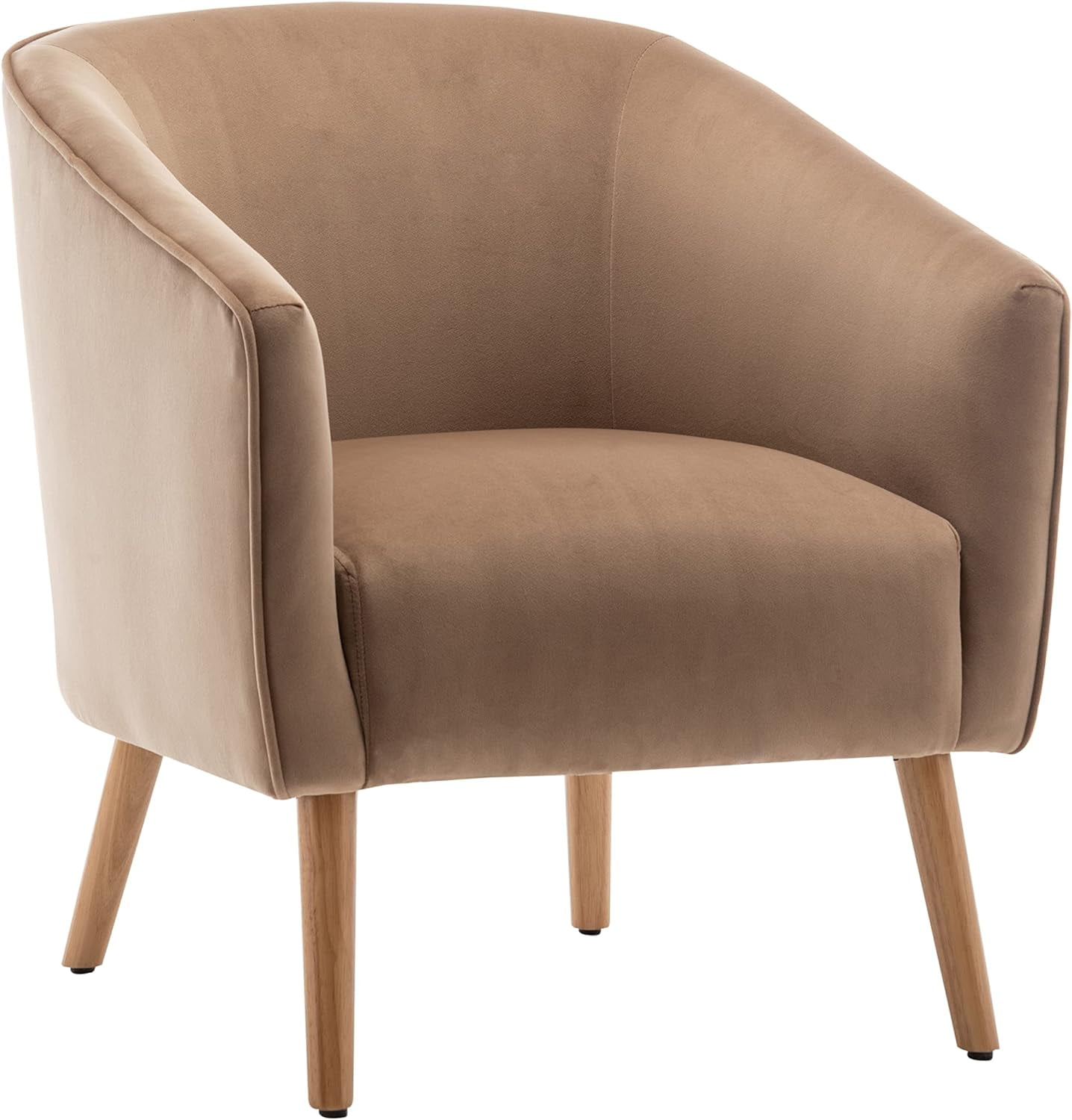 Wovenbyrd Mid-Century Modern Barrel Accent Chair with Tapered Legs ...