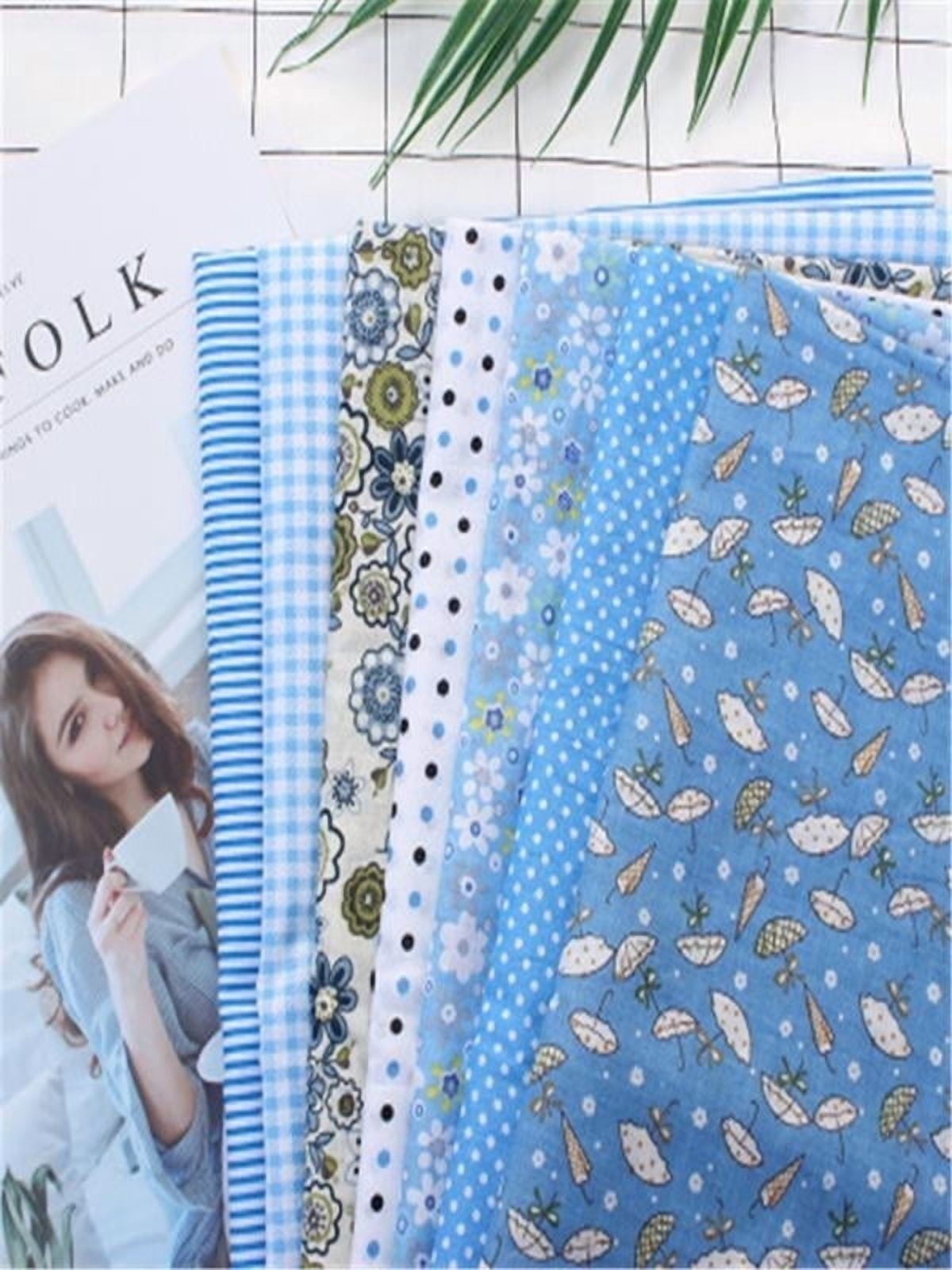Wovilon 7pcs 100% Cotton Quilting Craft Fabric, Precut Material Pieces ...