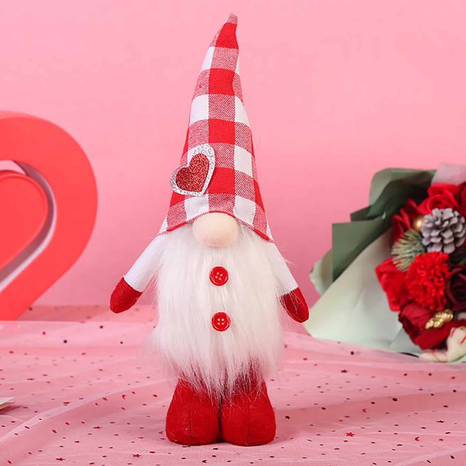Wovilon 12.6" Valentines Day Gnome Plush - Mr Scandinavian Wearing Red ...