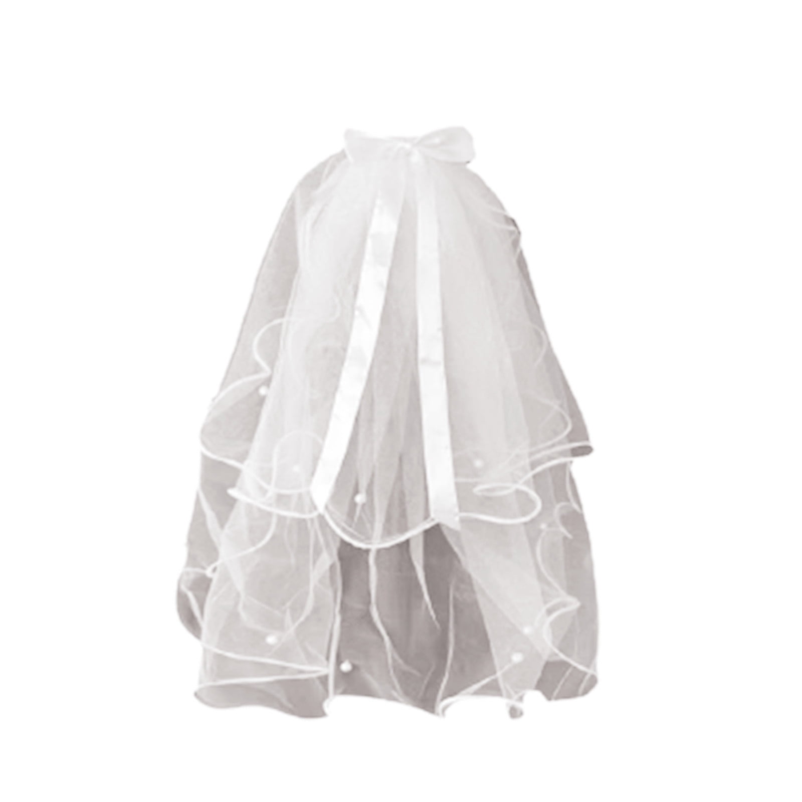 Wovilon 2 Tier Led Bride Wedding Veils White Light Up Bridal Veils With ...