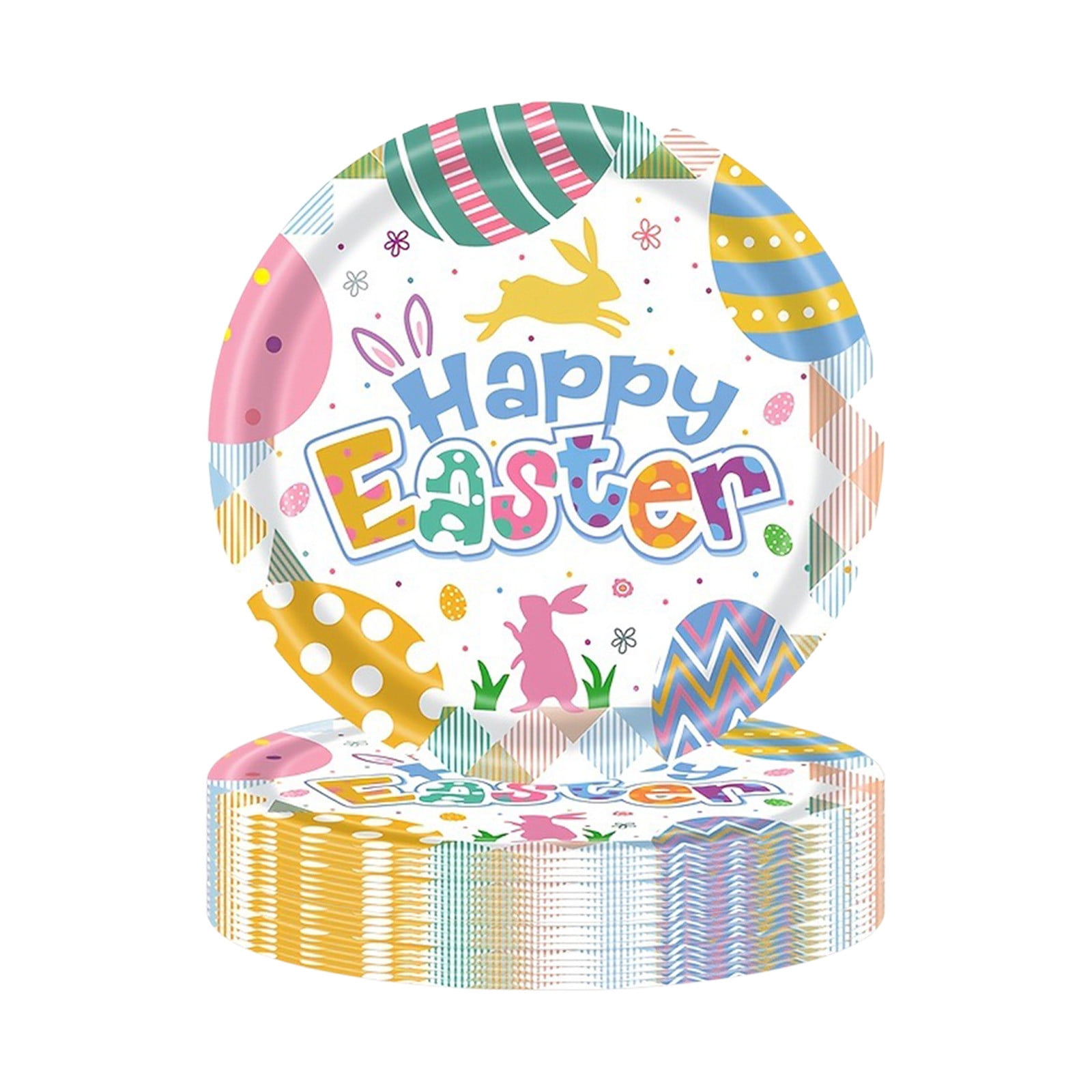 Wovilon 20 Count Easter Paper Plates Heavy Duty Easter Dinnerware Sets ...
