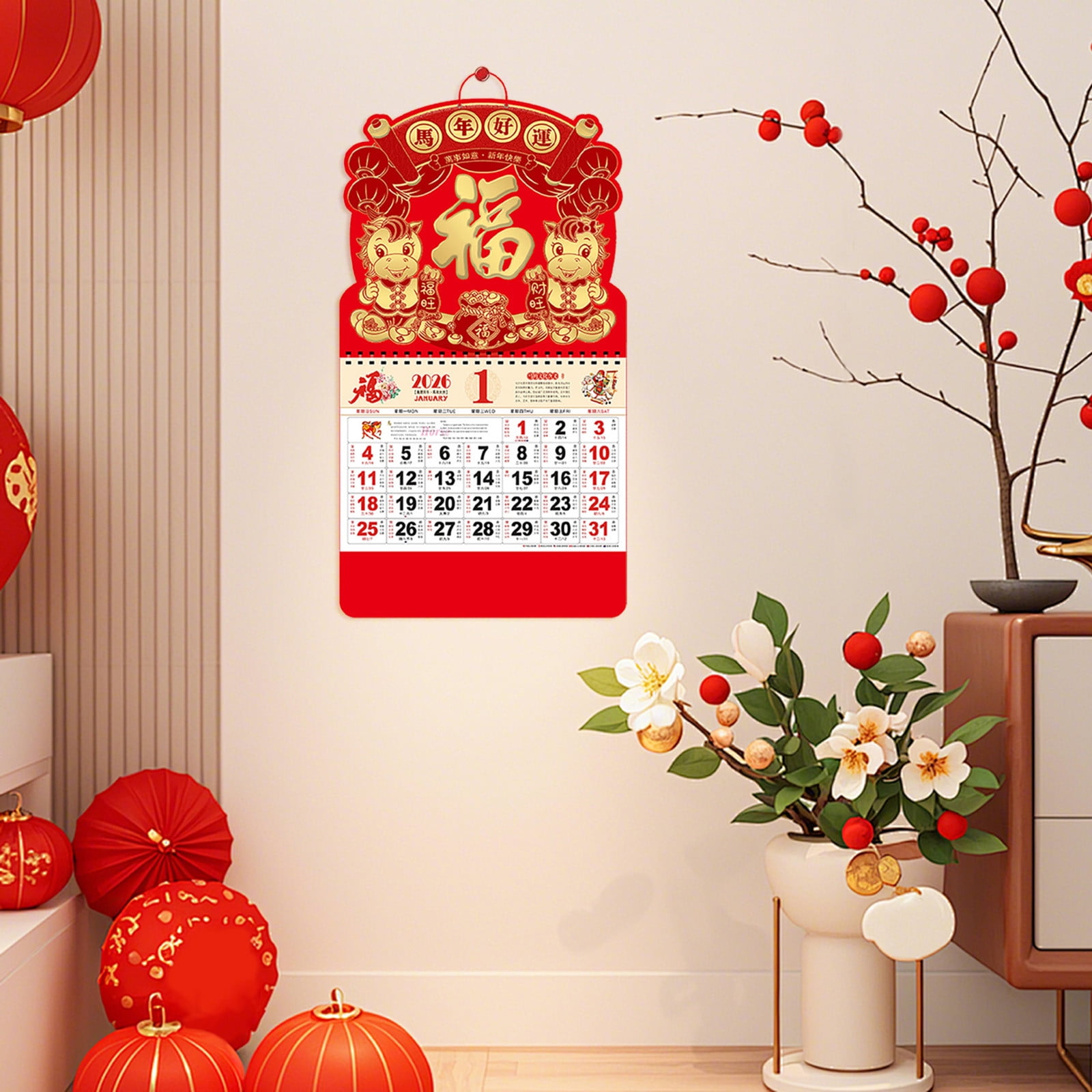 Wovilon 2026 Year Of Wall Calendar 2026 Chinese Lunar Years Calendars ...