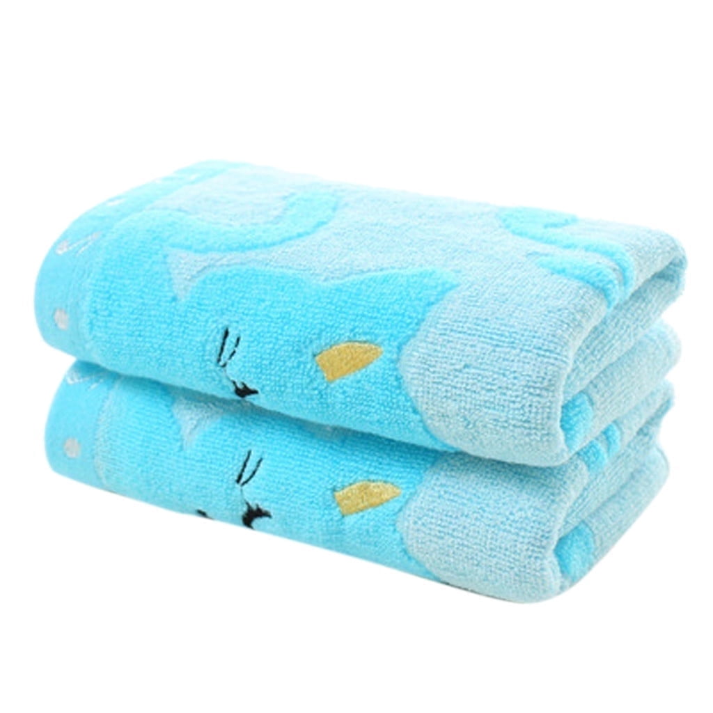 Wovilon 20X10 Cotton Bath Towel with Cute Cat Pattern in Blue - Walmart.com