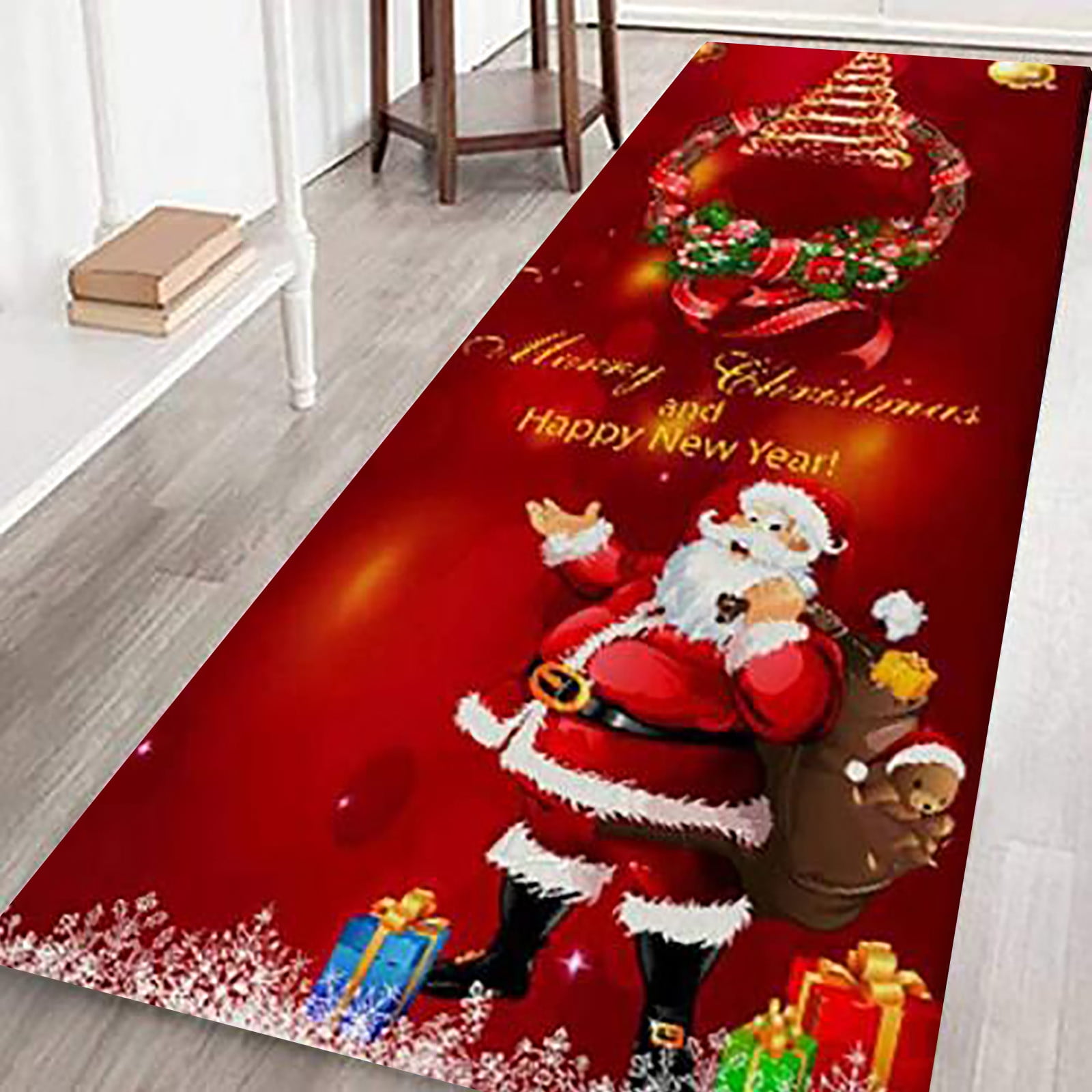 Wovilon 23" x 70" Christmas Hallway Runner Rug (D), Non Slip Washable ...