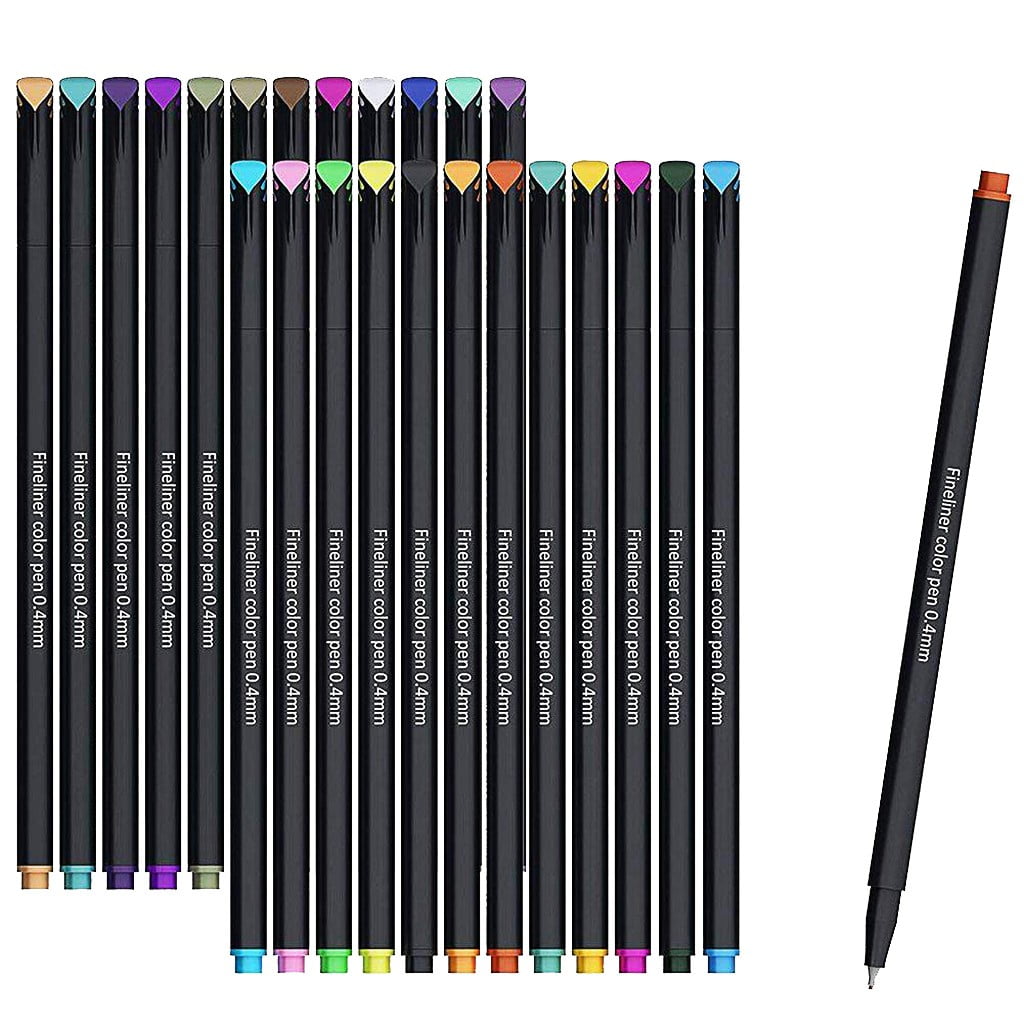 Wovilon 24 Pc Metallic Markers Paints Pens Art Glass Paint Writing ...