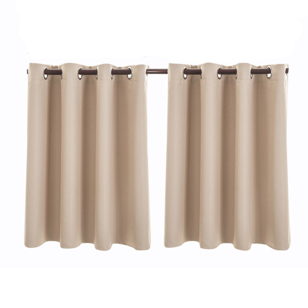 Wovilon 2Pc Insulated Foam Lined Heavy Thick Grommet Window Curtain ...