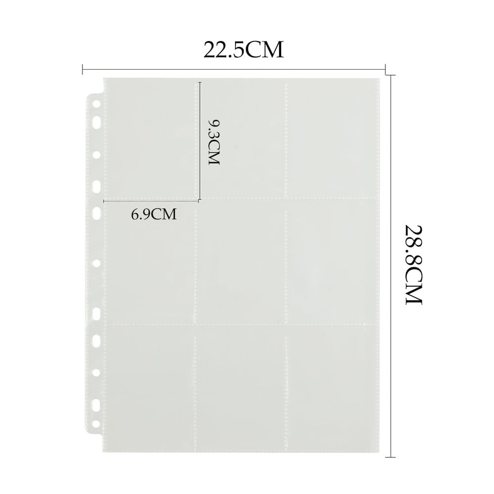 Wovilon 10 Pack 9 Pocket Trading Card Sleeves Page Clear Sheet ...