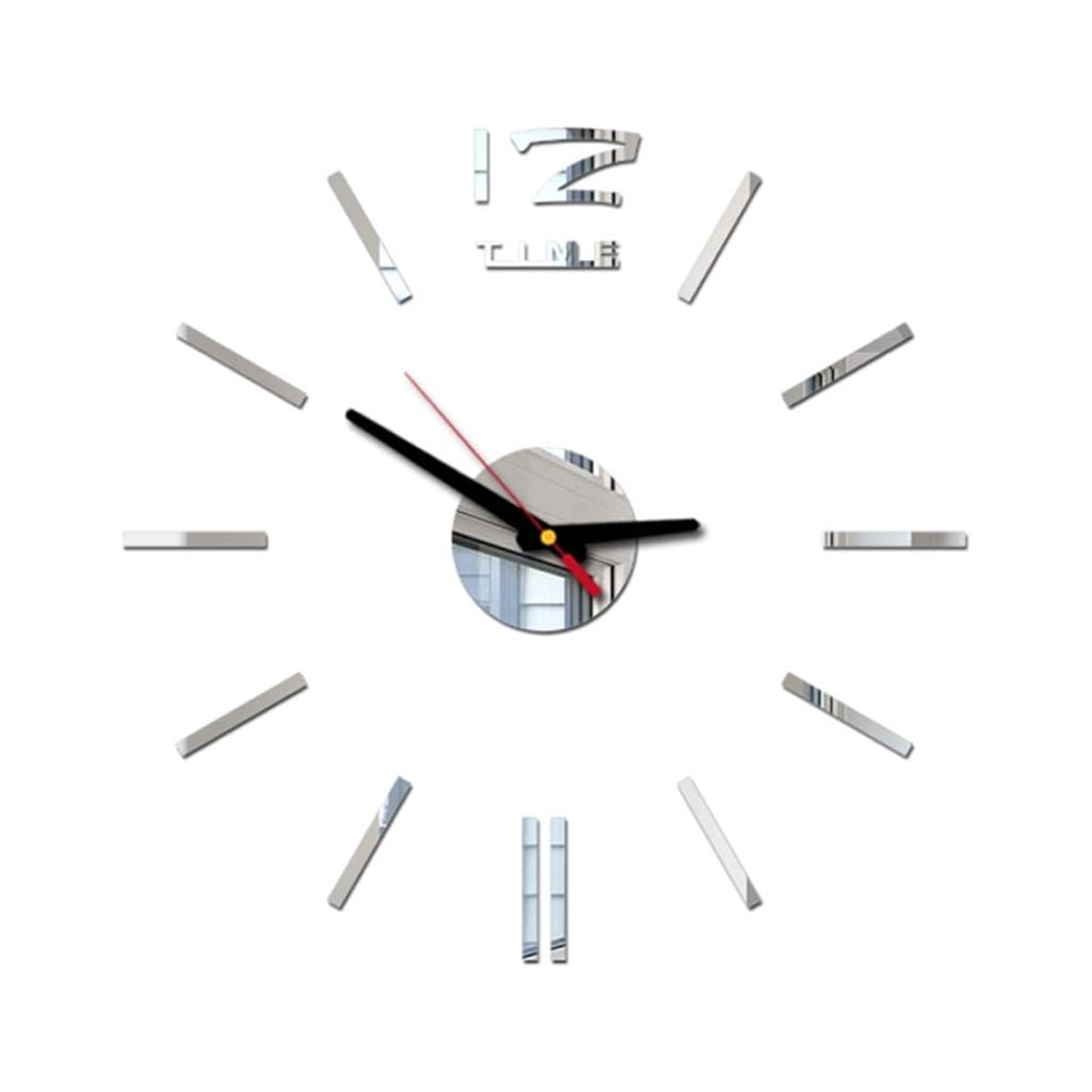 Wovilon 3D Diy Roman Numbers Acrylic Mirror Wall Sticker Clock Home ...