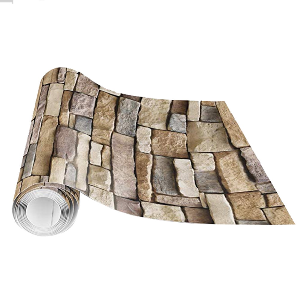 Wovilon 3D Wall Paper Brick Stone Rustic Effect Self-Adhesive Wall ...