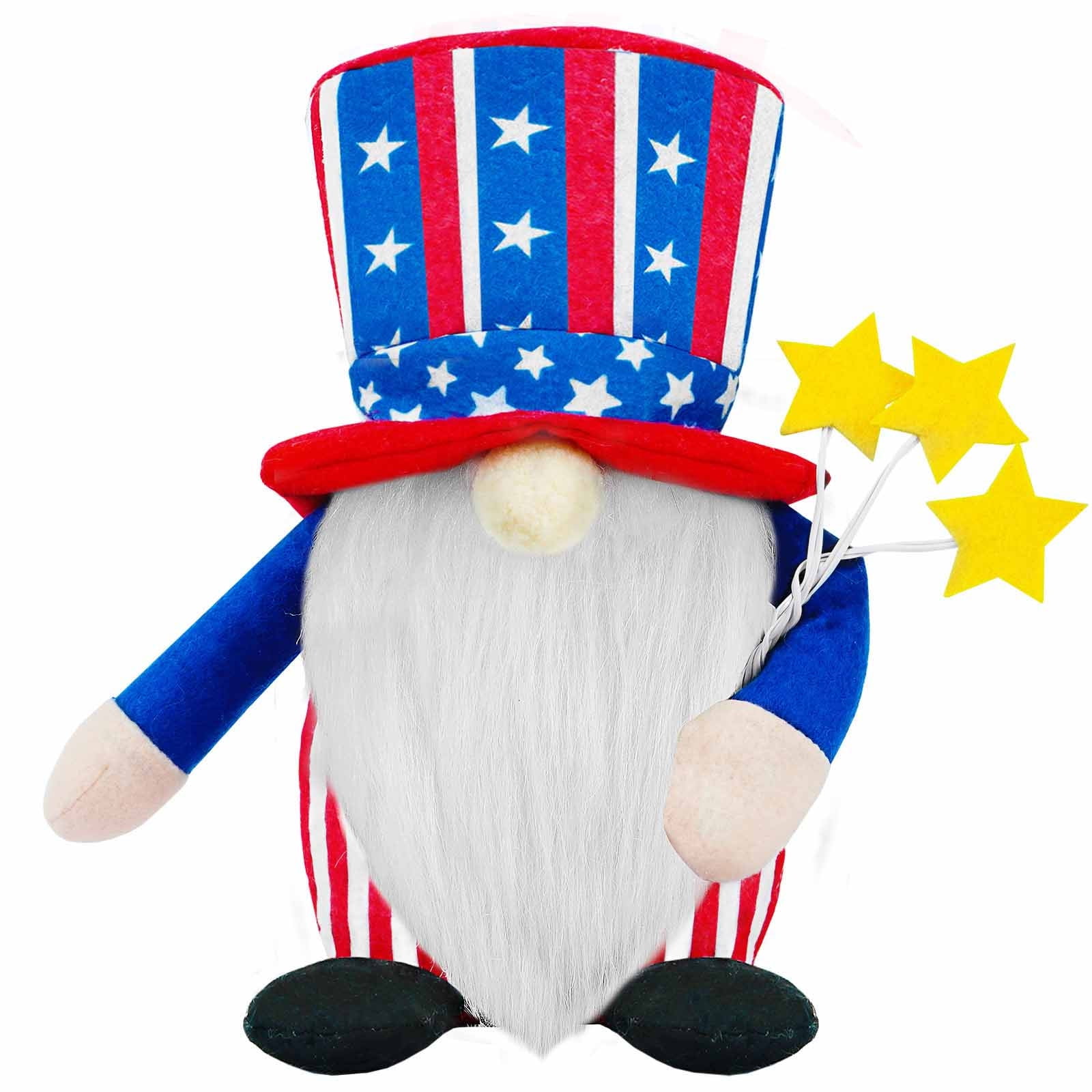 Wovilon 4Th Of July Patriotic Gnome Decorations, Handmade Mr & Mrs Usa ...