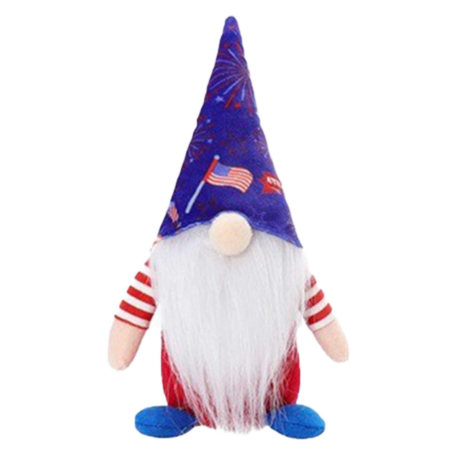 Wovilon 4Th Of July Patriotic Gnome Plush Elf Decorations Independence Gnome Doll Handmade ...