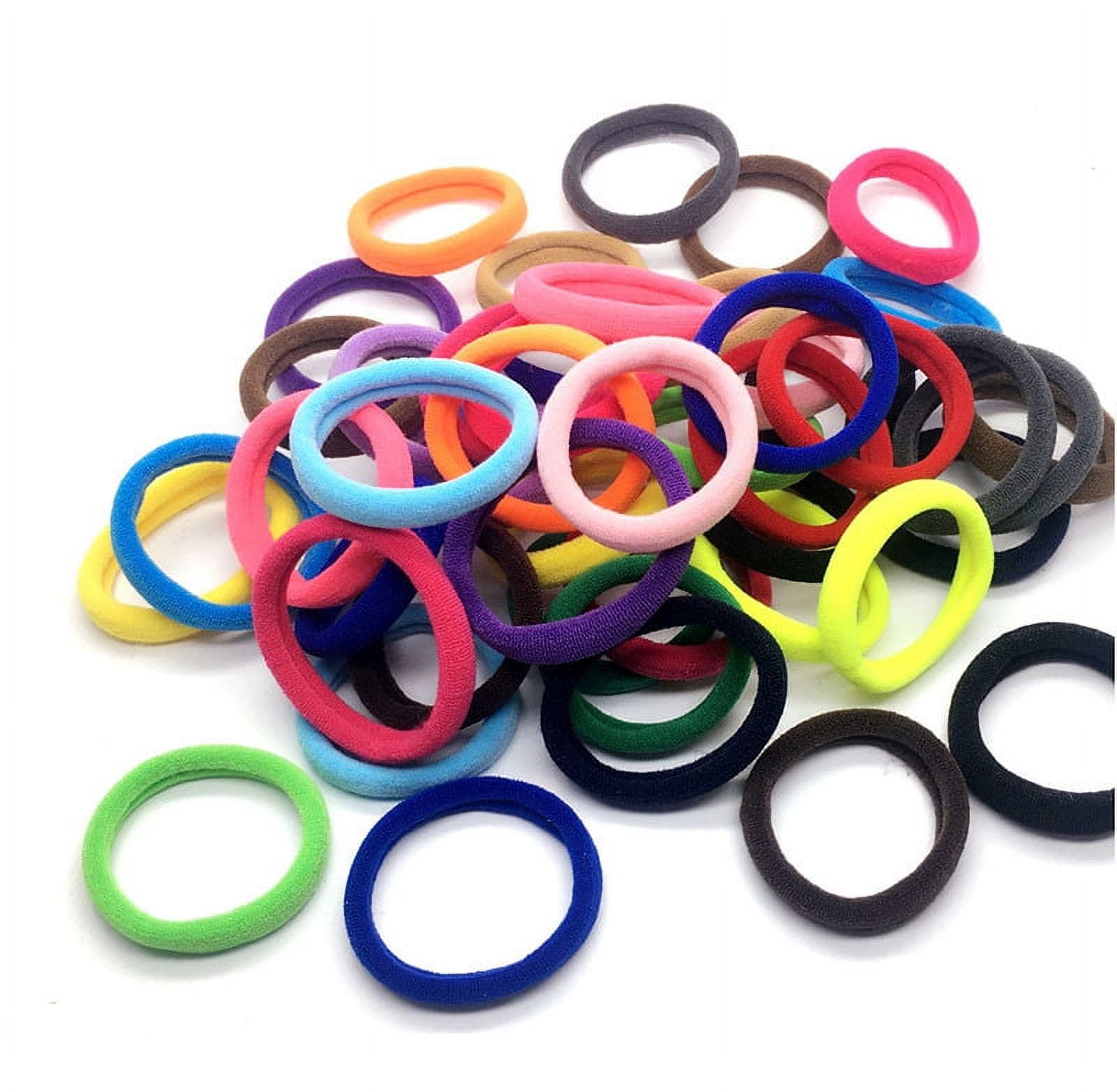 Wovilon 50 Pcs Multicolor Baby Hair Ties, Soft Cotton Hair Elastics ...