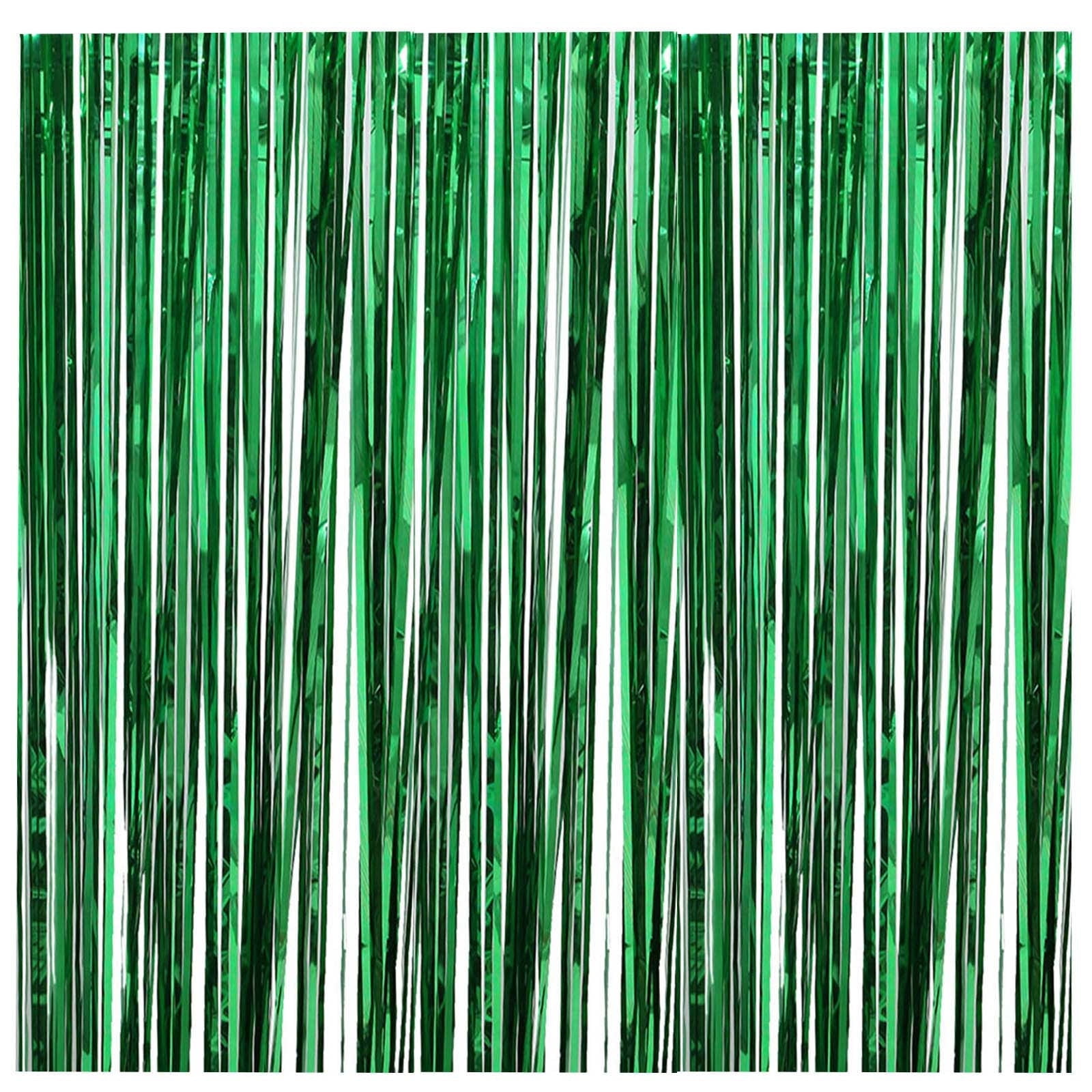 6.5Ft X 3.3Ft Foil Fringe Curtains (Green), Door Decor Banner, Party ...