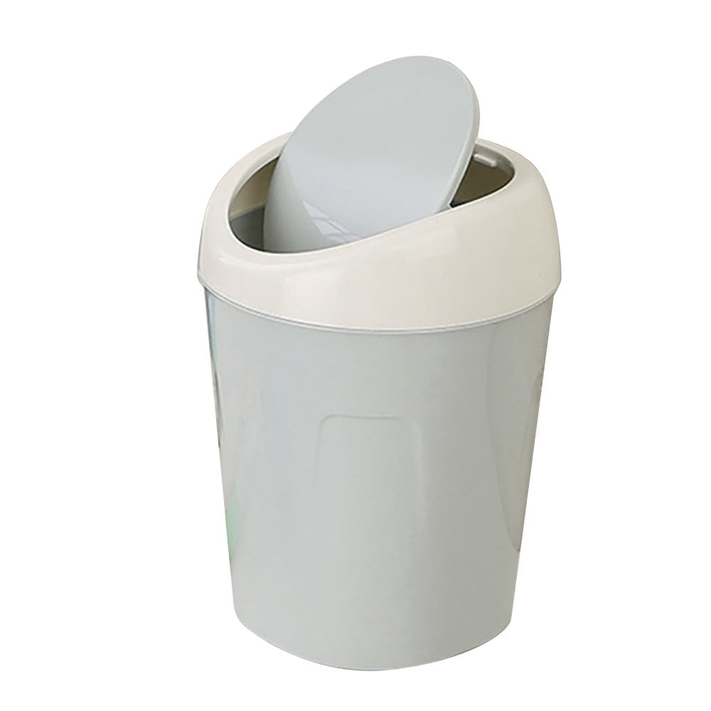 Wovilon Mini Desk Can with Swing Top Lid, Small Trash Can for Kitchen ...