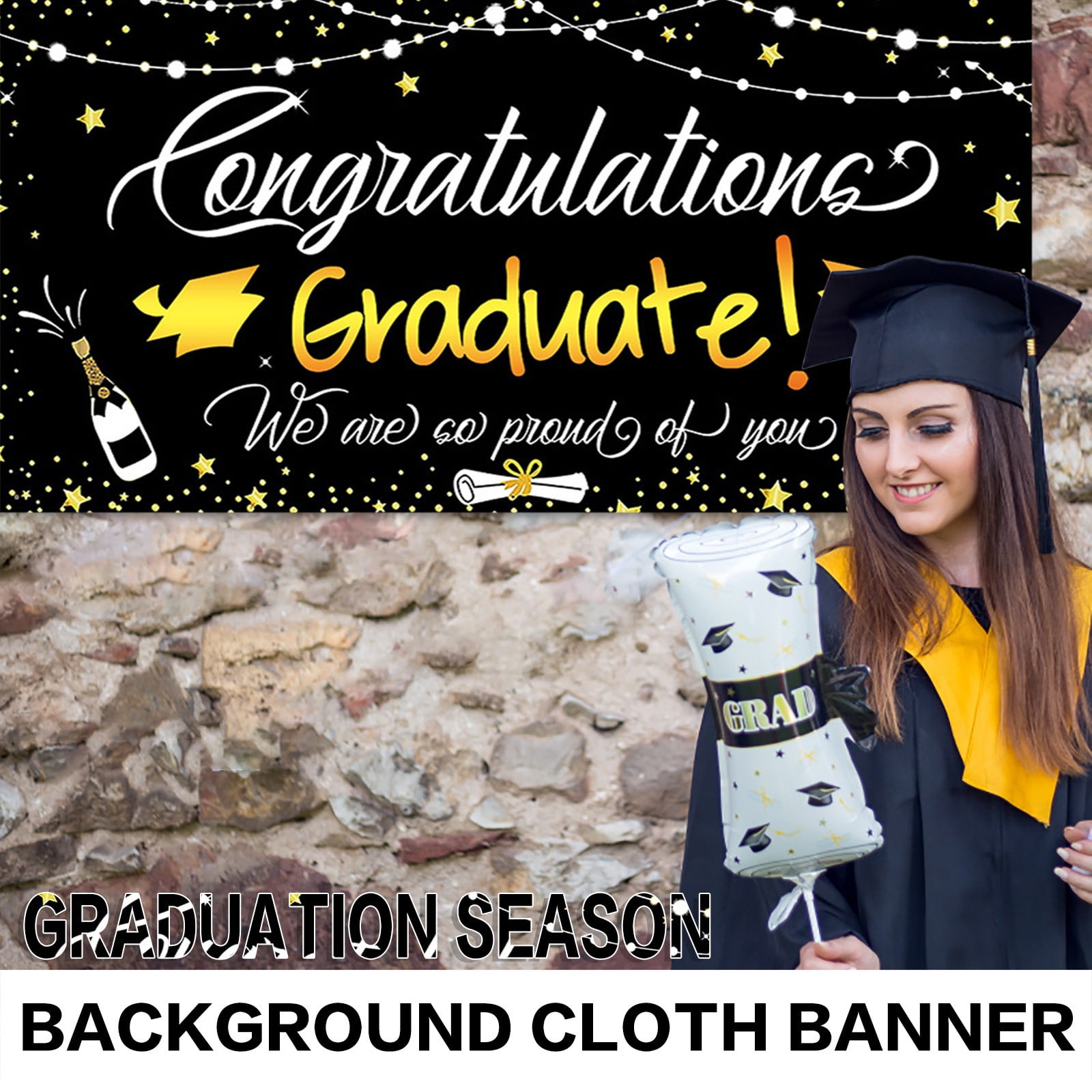 Wovilon Banners And Signs Customize Large Class Of 2022 Graduate Banner ...