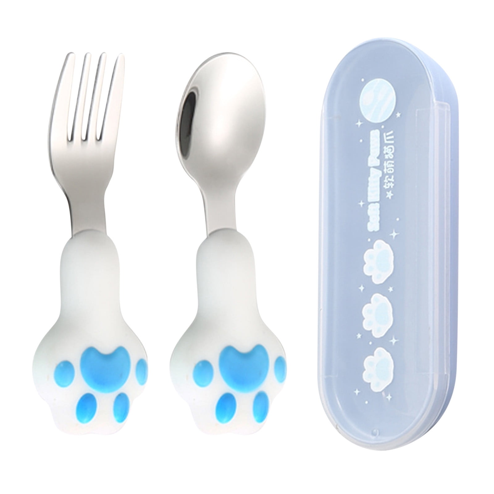 Wovilon Children'S Tableware Creative Paw Spoon Fork Kindergarten Baby ...