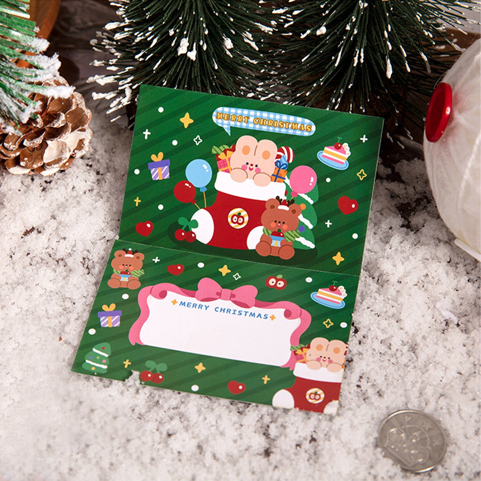 Wovilon Christmas Cards Cartoons Scratch Cards For Handwriting Games ...