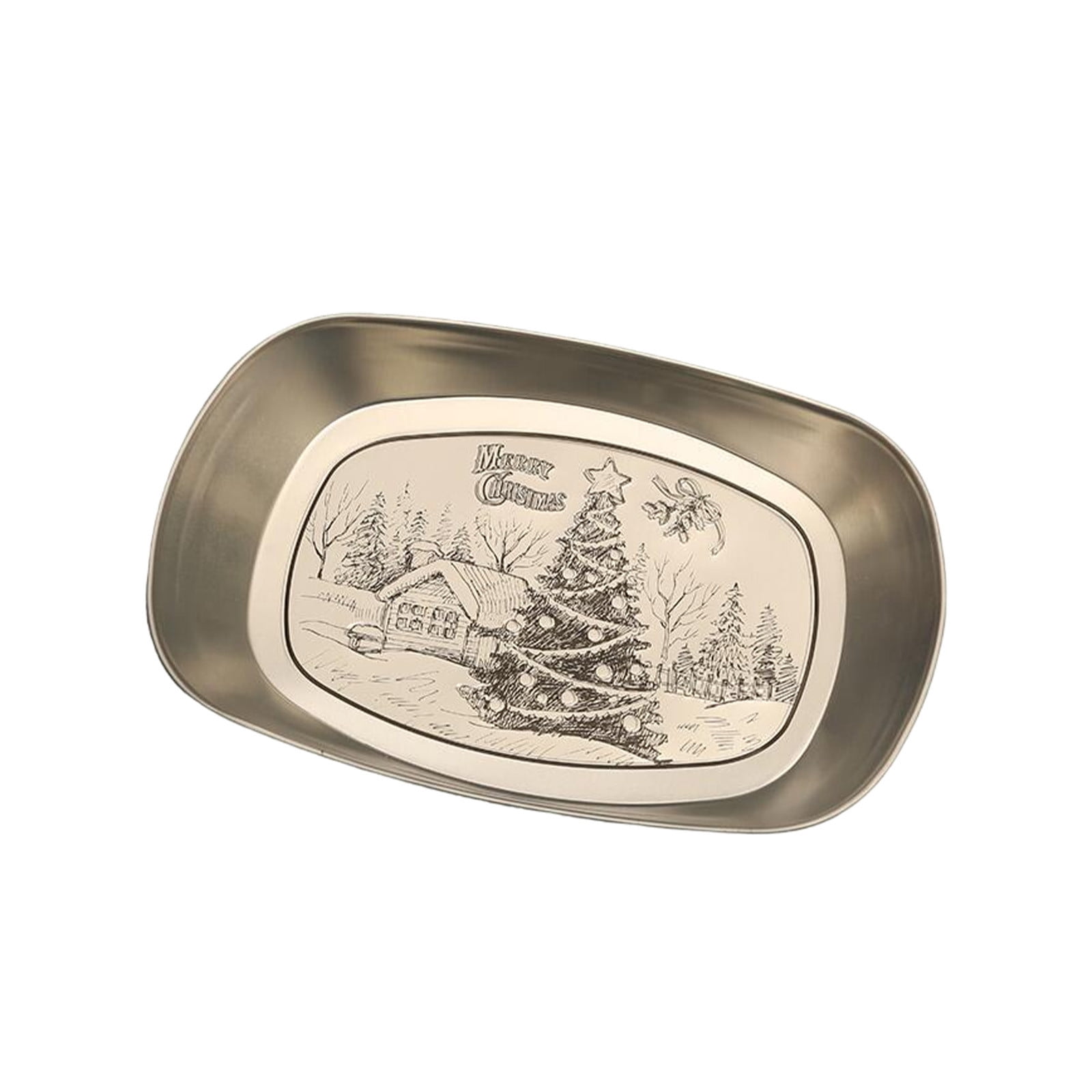 Wovilon Christmas European Vintage Iron Tray Shape Fruit Tray Tinplate ...