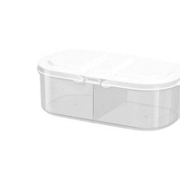 Wovilon Clear Food Organizer Box Double Compartment, Storage Boxes with ...