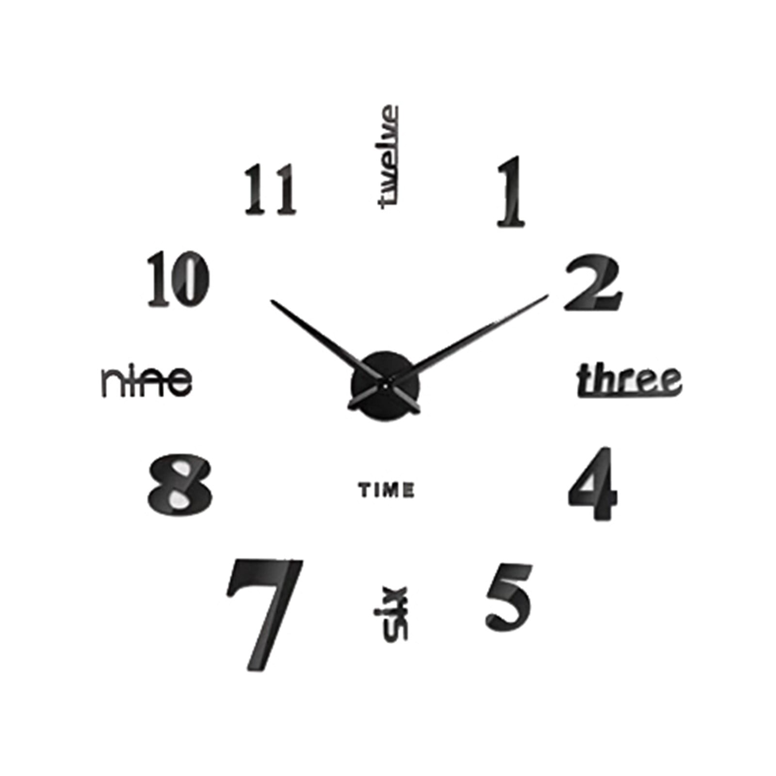 Wovilon Clock From Wall to Wall Adhesive Mirror Large Clock for The ...