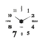 Frameless Wall Clock, Large Modern 3D Mirror Wall Clock Mute Diy Wall ...