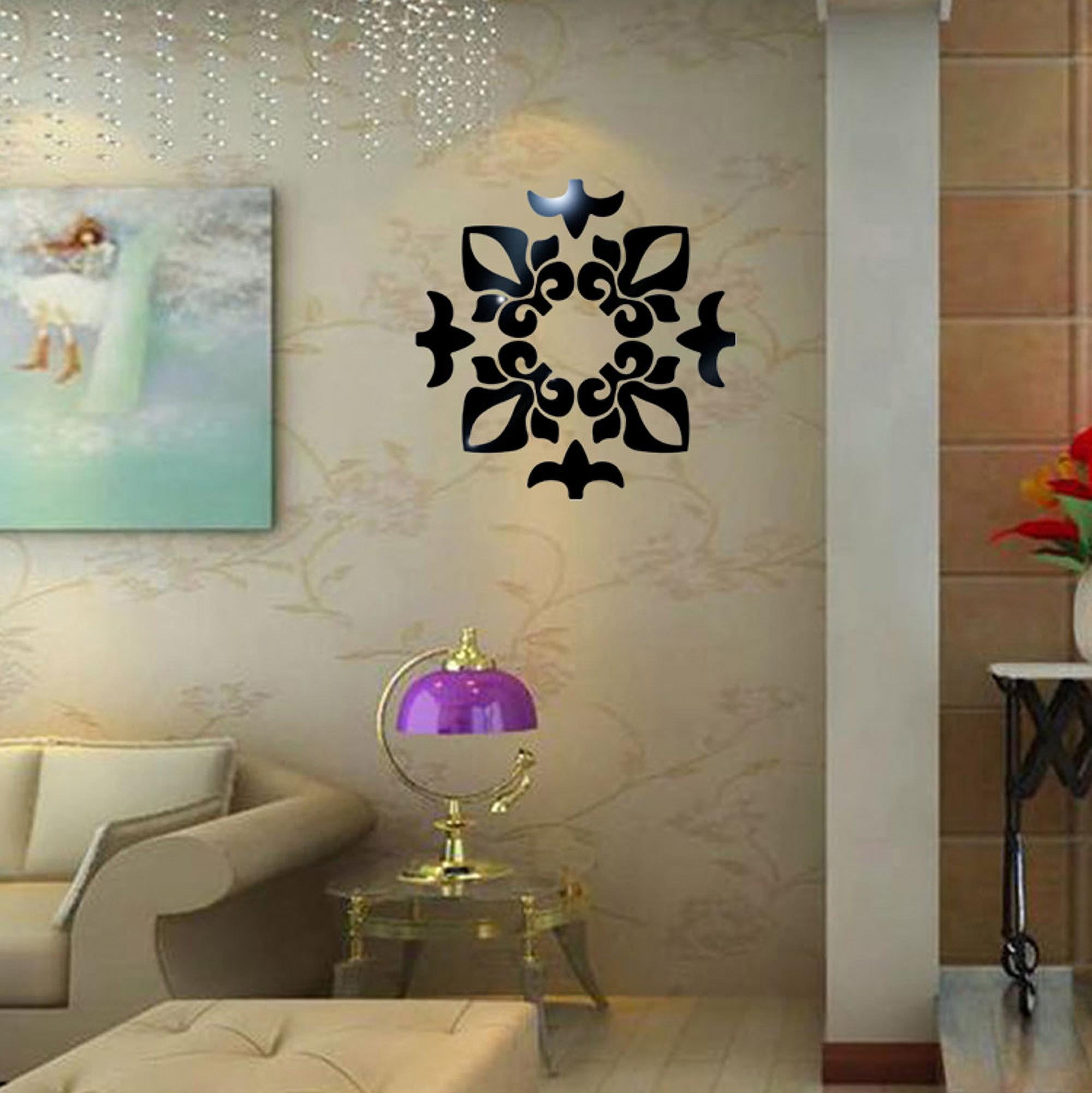 Wovilon Creative Abstract Acrylic Style 3D Wall Stickers Mirror Ceiling ...