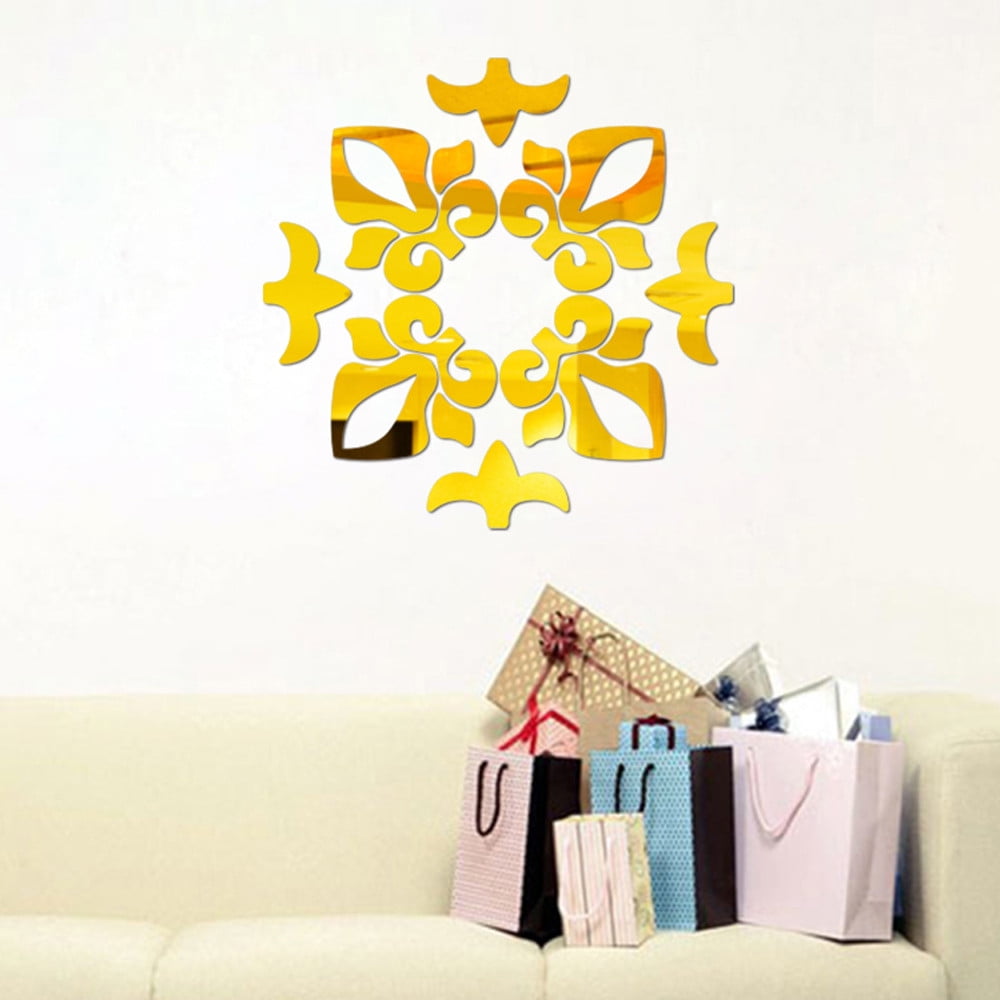 Wovilon Creative Abstract Acrylic Style 3D Wall Stickers Mirror Ceiling ...