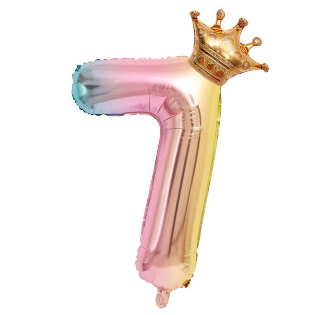 Wovilon Crown Number Foil Balloons Number Ballon Happy Birthday Party ...
