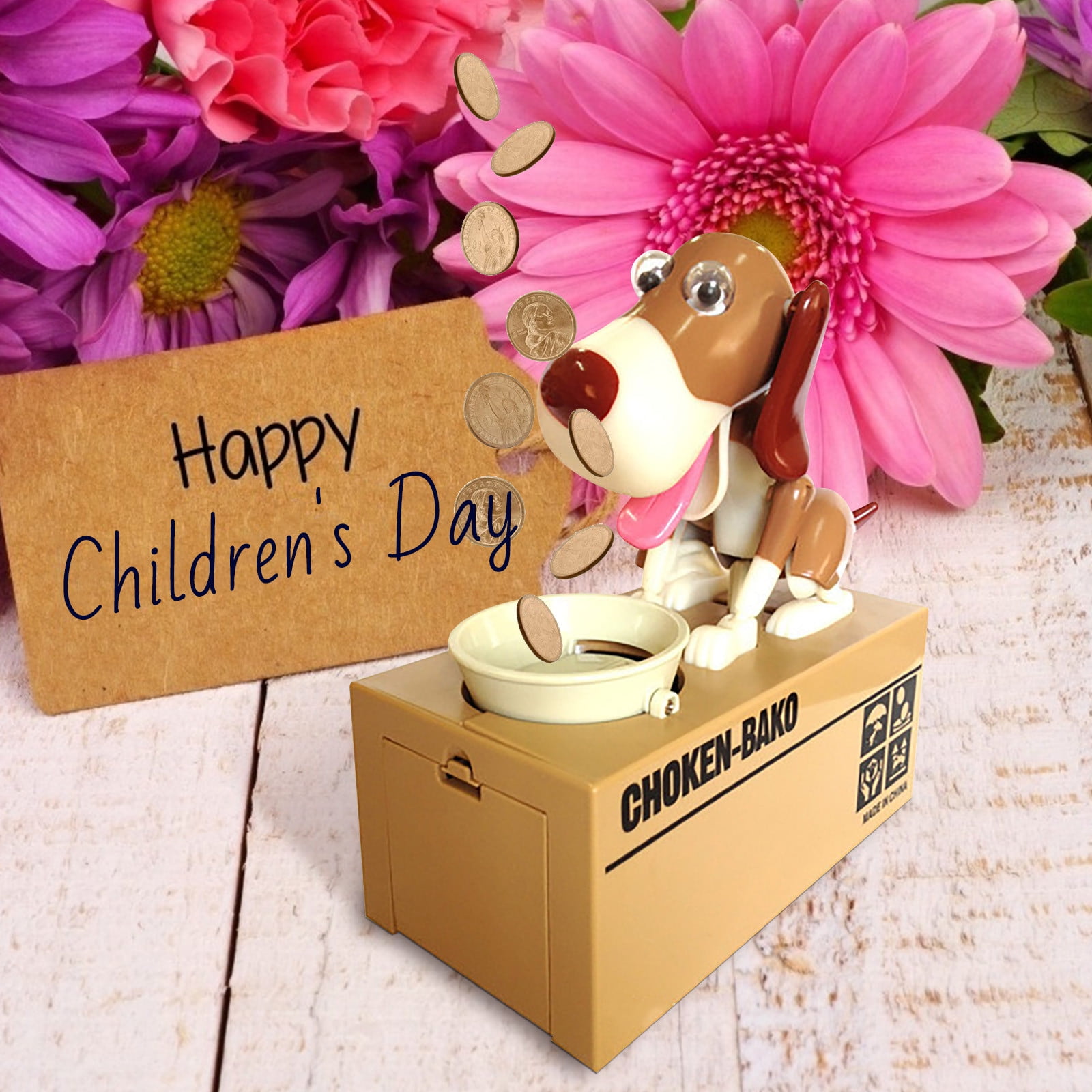 Wovilon Piggy Bank Cute Dogs Steals Coins Like Magic Coin Munching Toy ...