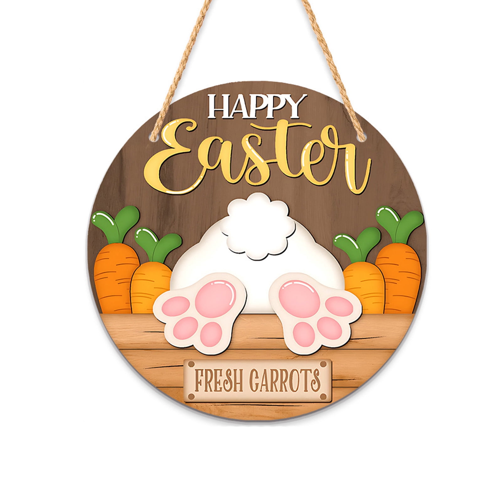 Wovilon Easter Hare Feet Wooden Hanging Wall Sign Decoration - Walmart.com