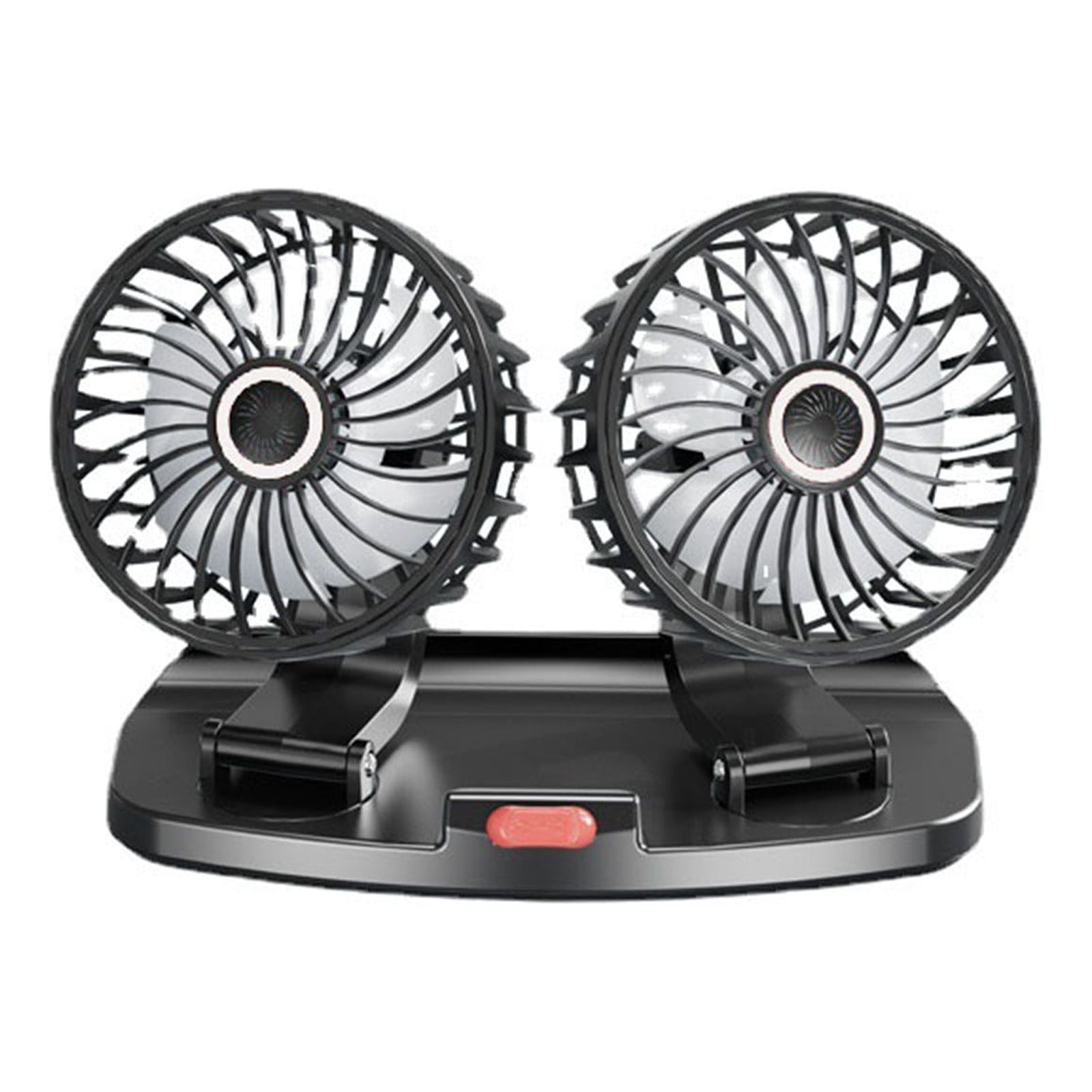 Wovilon Fan Car Fan With Double Head And 5 Fan Blades, Electric 2 Speed ...