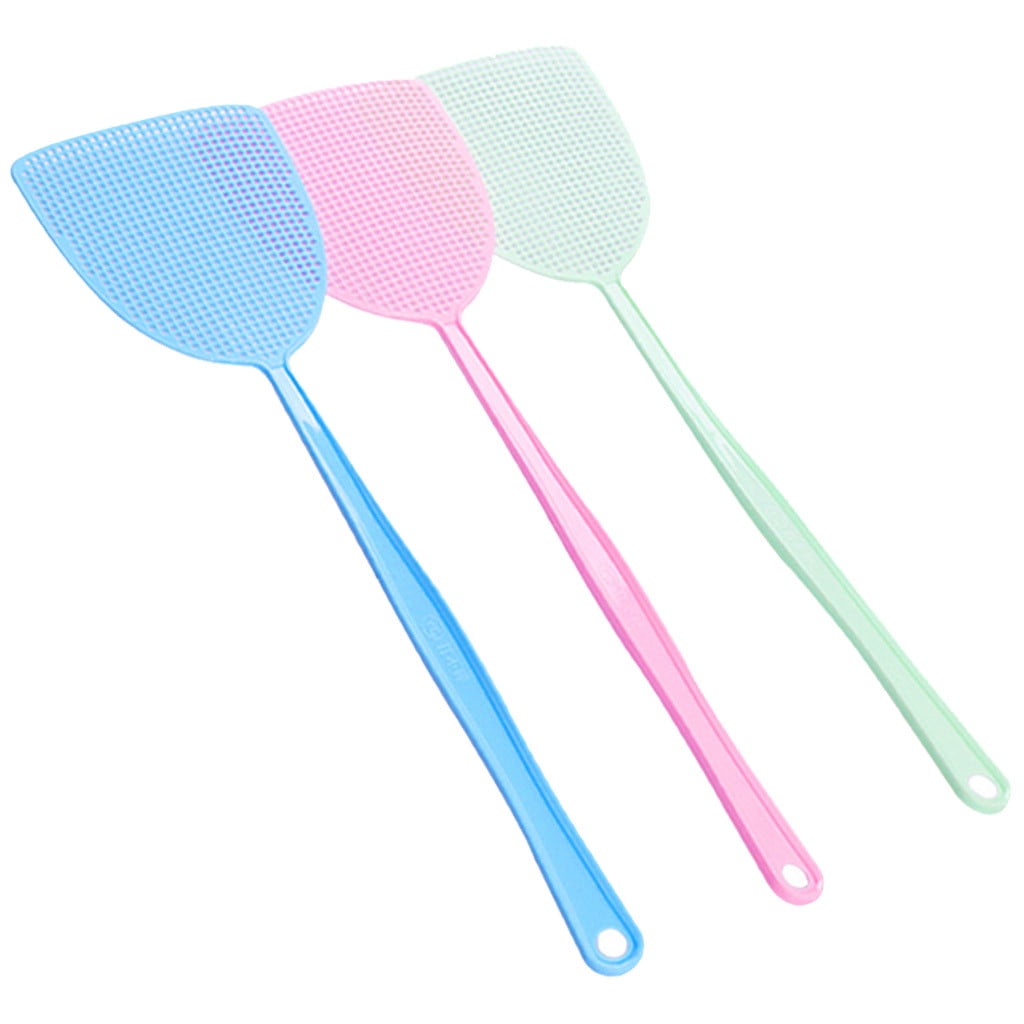 Wovilon Fly Swatter, Heavy Duty Plastic, Manual, Long Handle, 3pcs Set ...