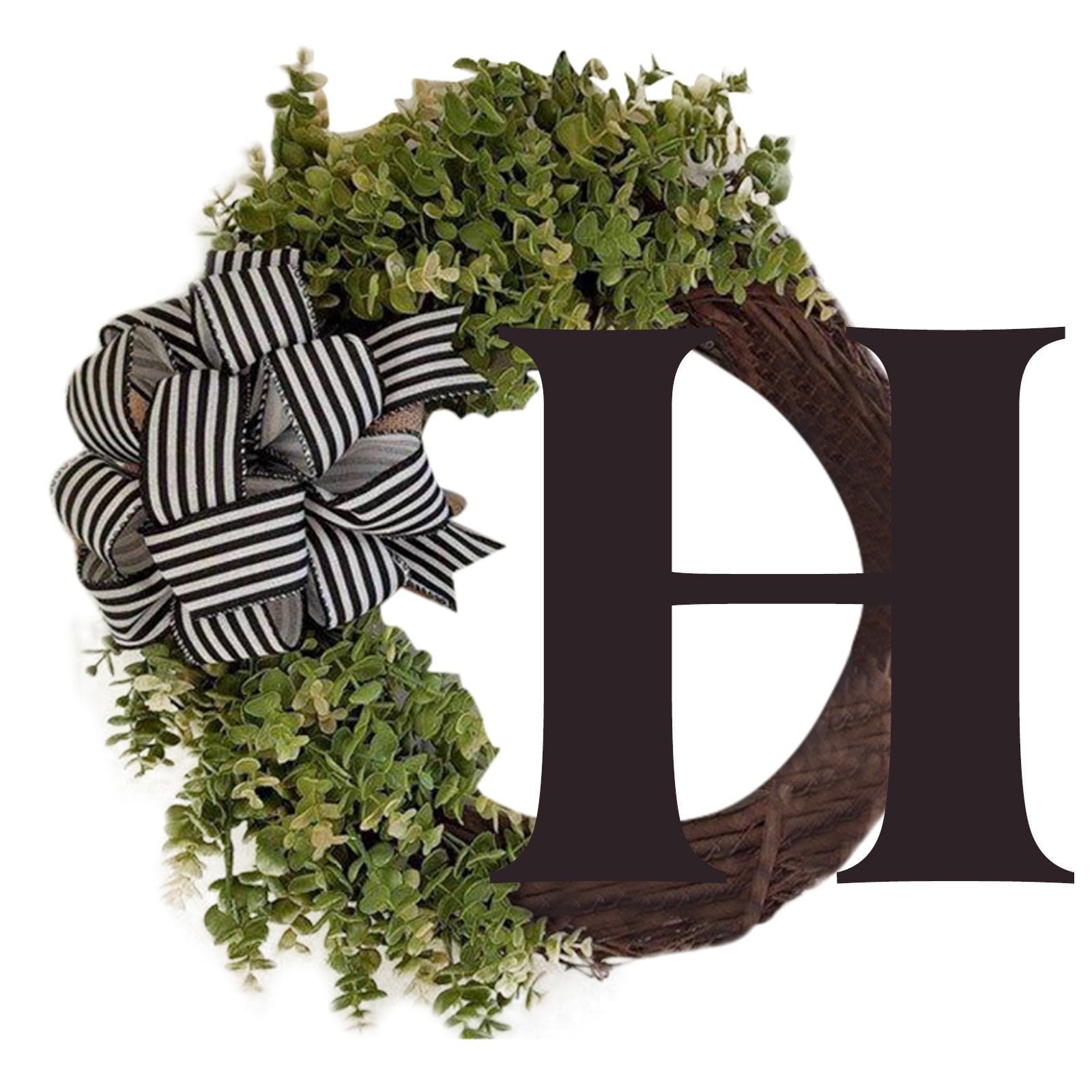 Wovilon Front Door Wreath, 26 Letters Decorative Wreath Door Hanging ...