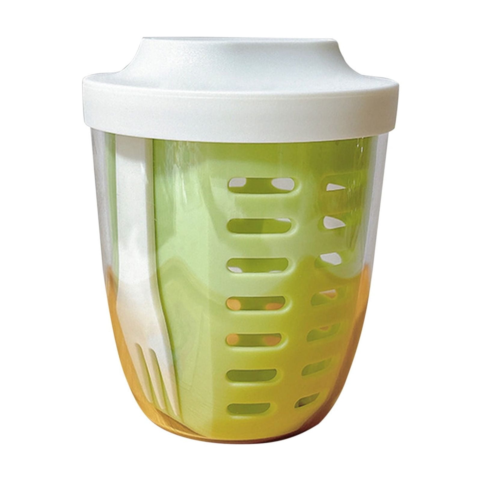 Wovilon Fruit Slaw Storage Cup With Lids And Fork Plastic Food Storage ...