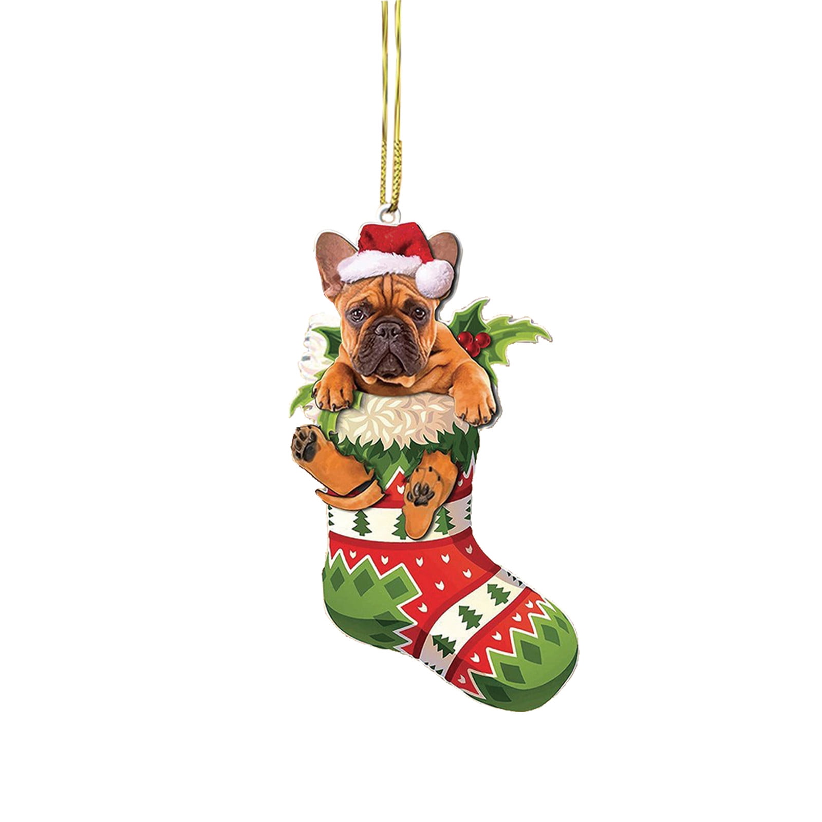 Wovilon Funny French Bulldog Christmas Tree Ornament - French Bulldog ...
