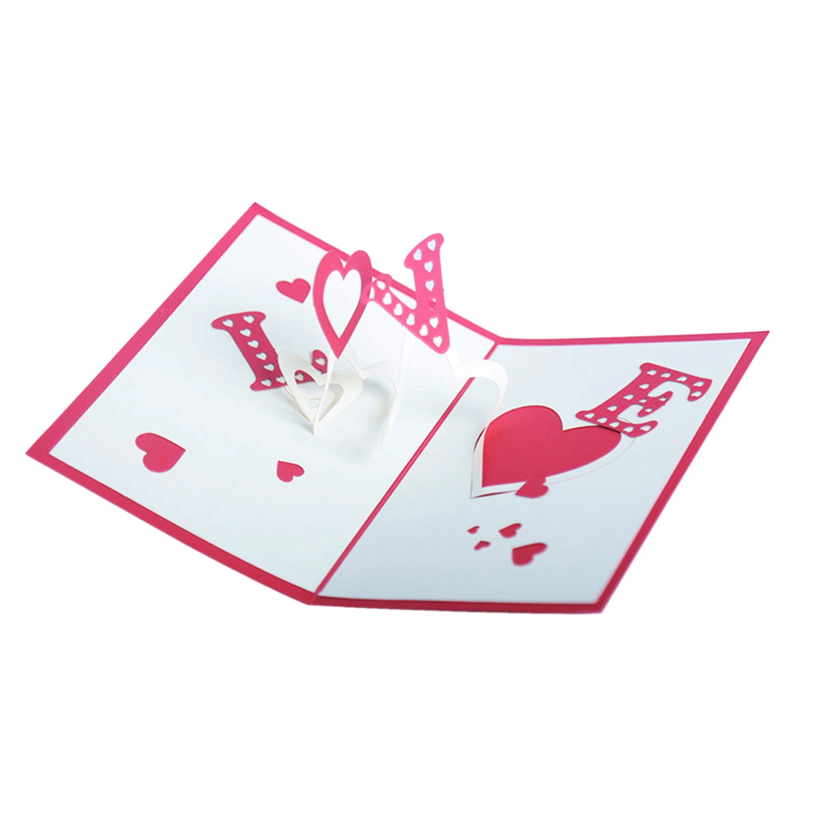Wovilon Greeting Card Heart Romantic Blessing Greeting Card Paper ...
