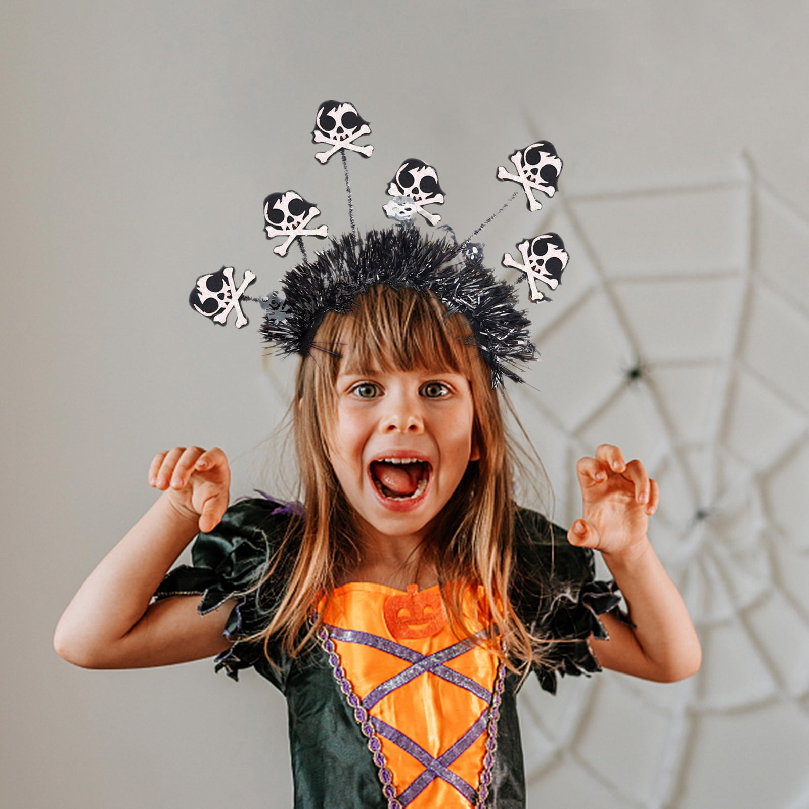 Wovilon Halloween Decorations Indoor Halloween Headband Pumpkin Spider ...
