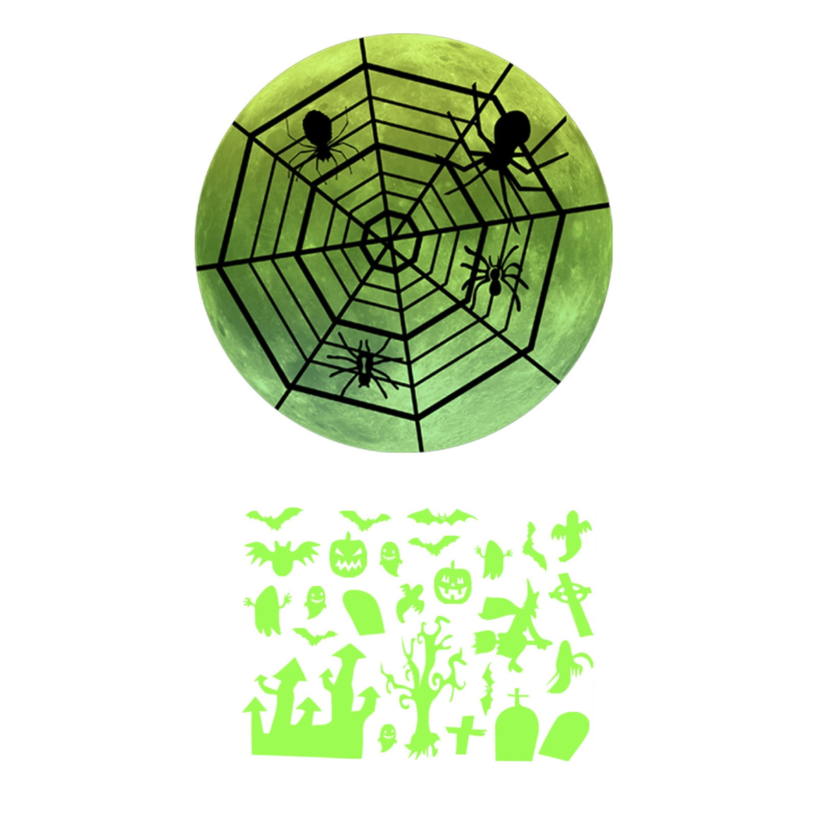 Wovilon Halloween Glow-In-The-Dark Horror Ghost Spider Web Wall ...