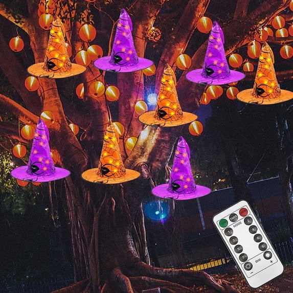 Wovilon Halloween Party Favors Halloween Witch Hat Light String Ghost ...