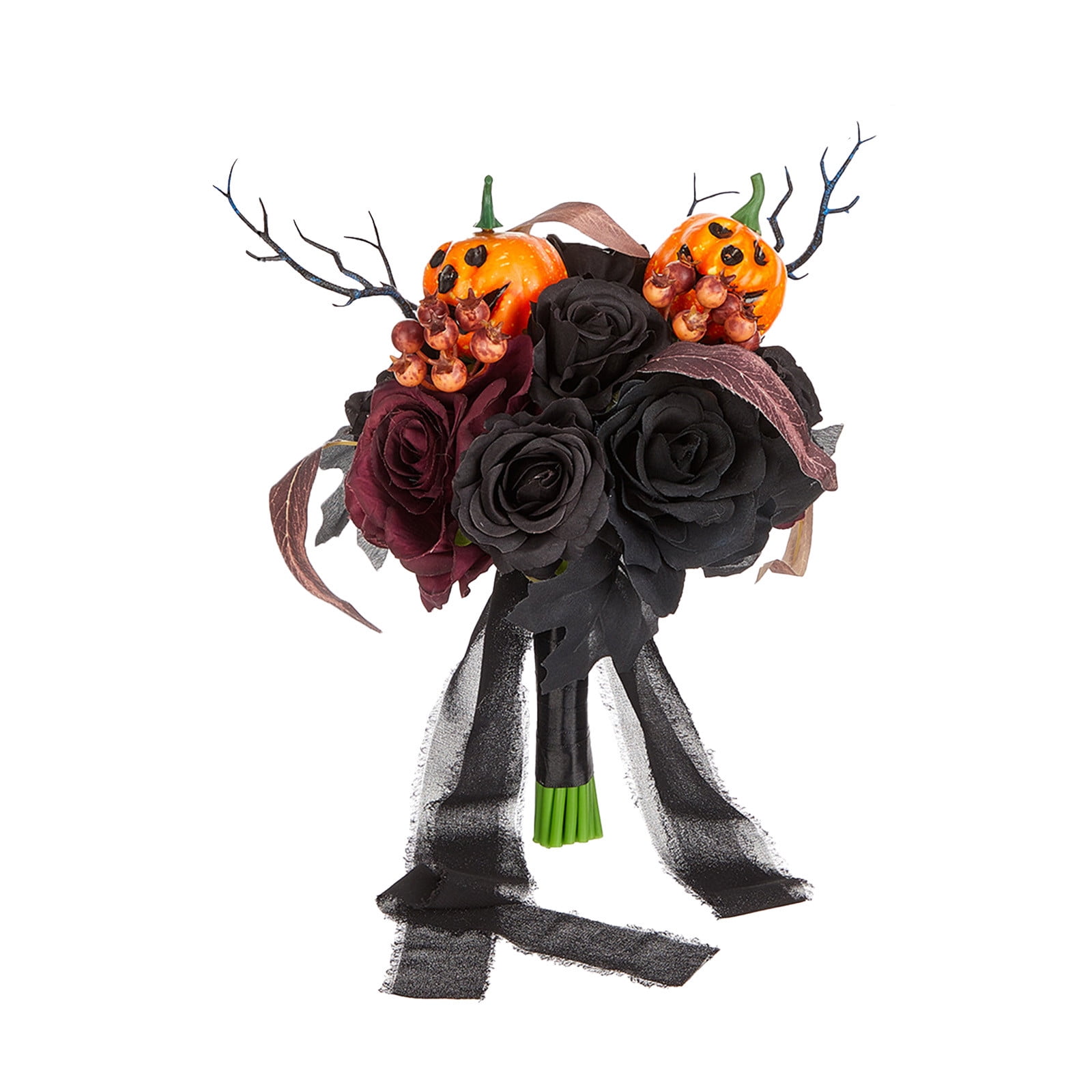 Wovilon Halloween Scary Table Decorations Maple Leaf Rose Bouquet ...